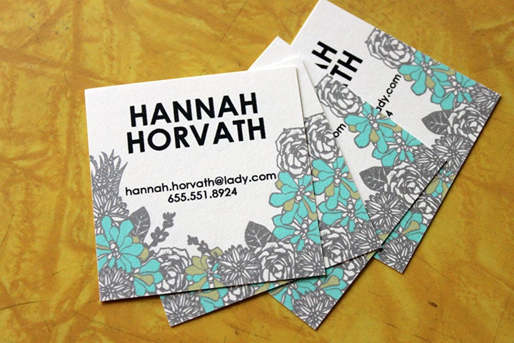 Succulent Calling Cards 2 Inch Square-set of 50 | Etsy