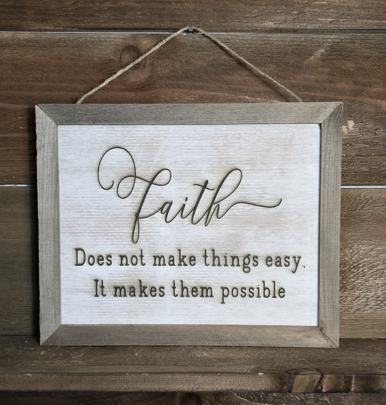 Rustic "faith Makes Things Possible" Wooden Sign - Etsy
