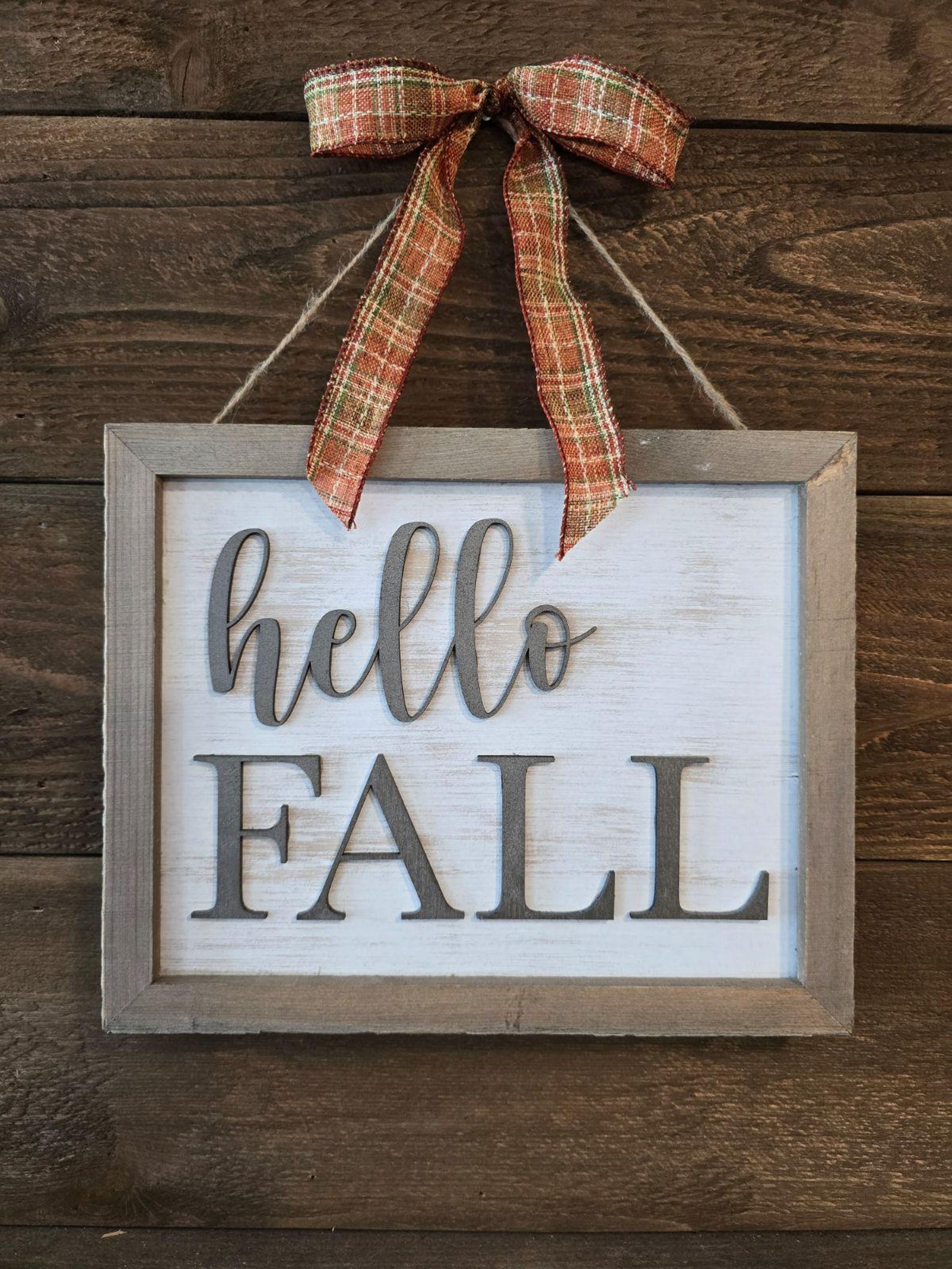 Rustic "hello Fall" Sign - Etsy