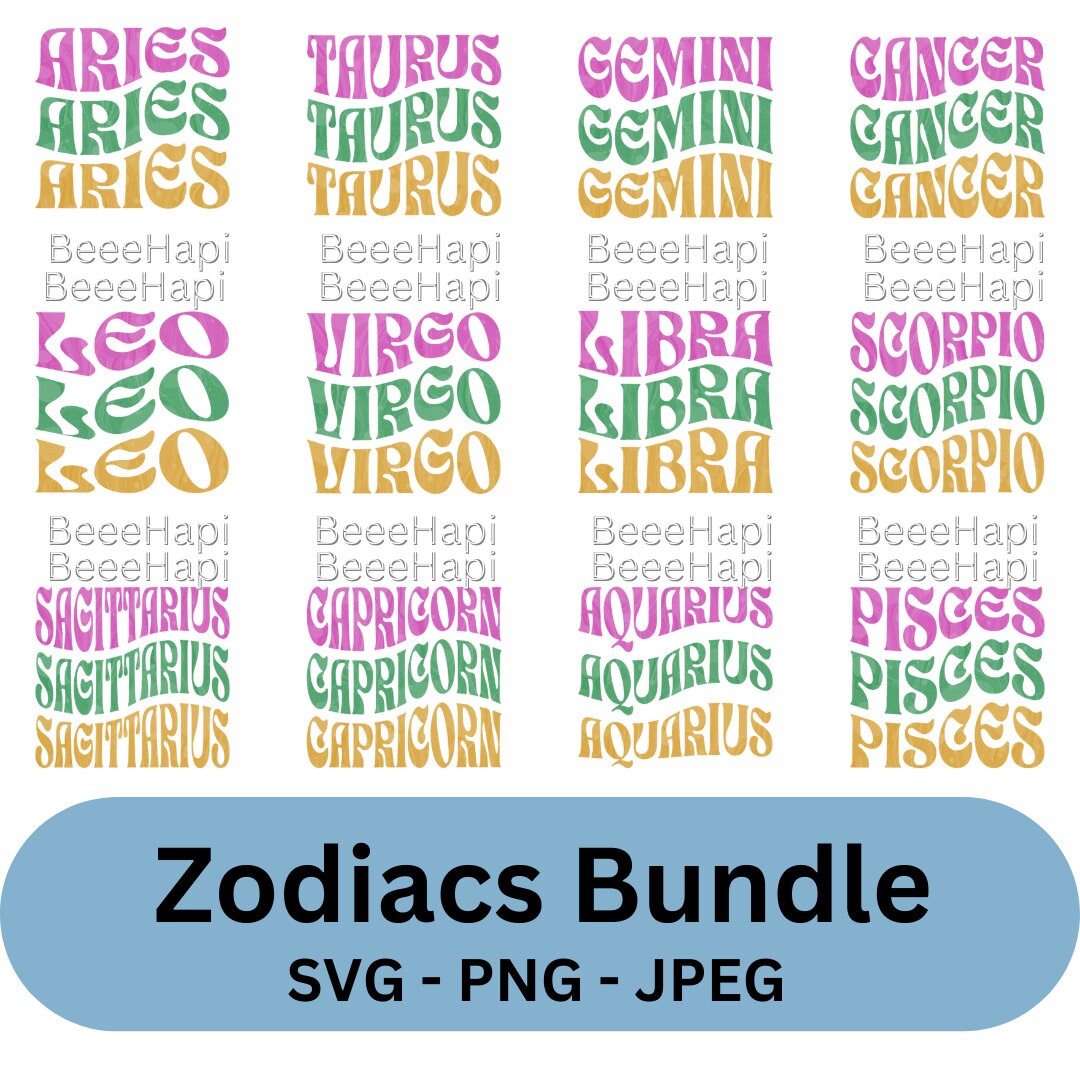 Zodiac Signs SVG Bundle Astrology SVG Bundle Zodiac SVG Zodiac Gifts ...
