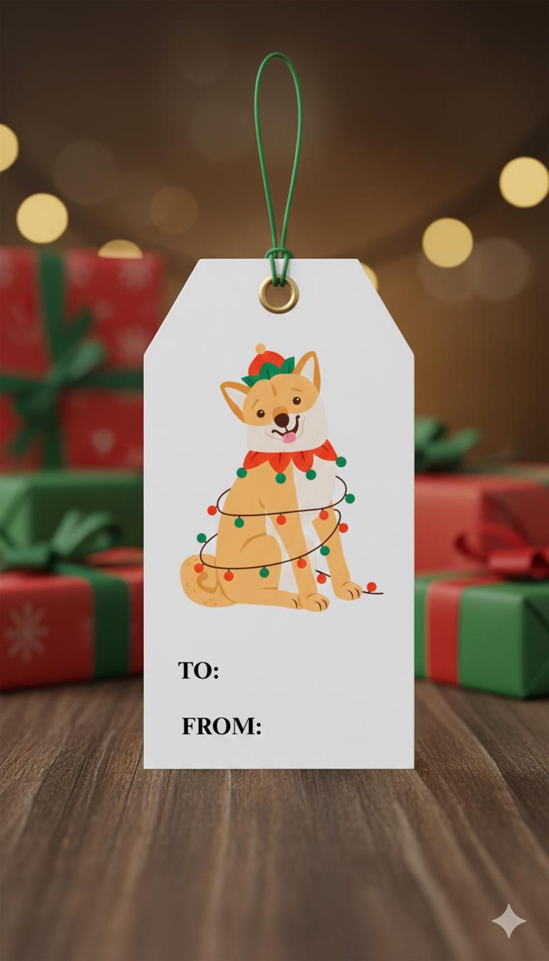 Christmas Dog Gift Tags Printable - Holiday Dog To/from Labels ...