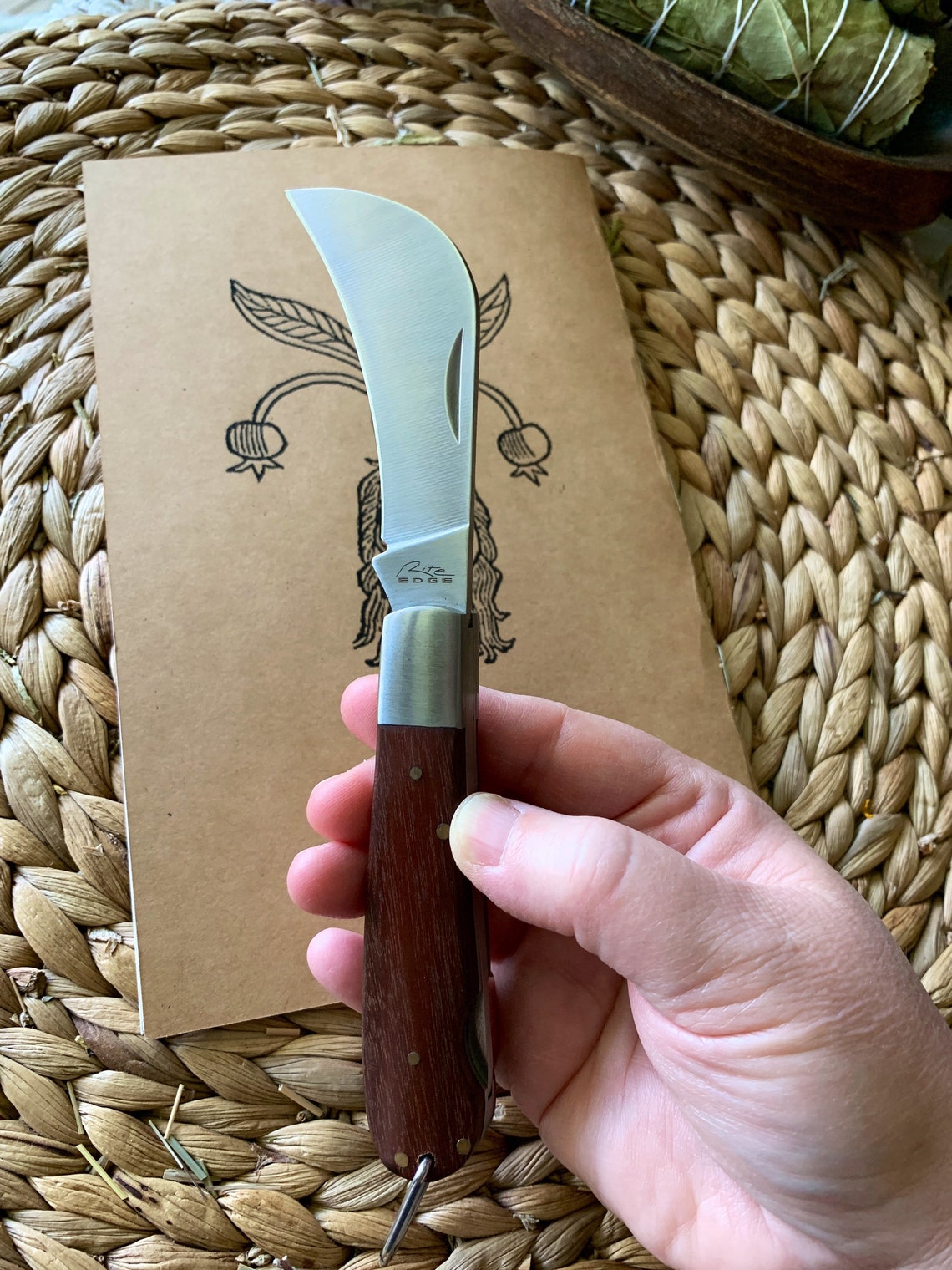 BOLINE Herb Knife Sickle Herbalist Tool Herbalism Foraging - Etsy