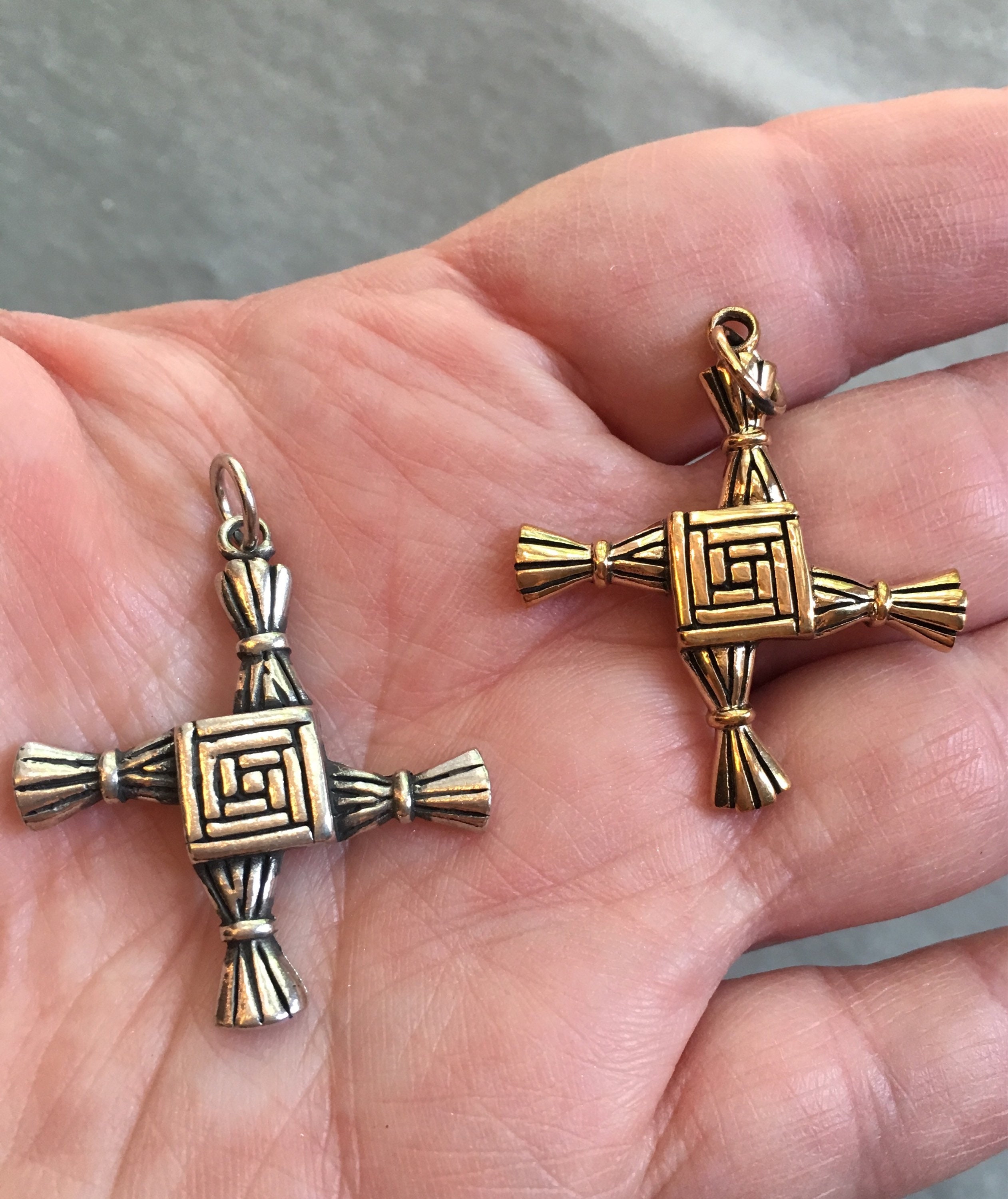 BRIGHIDS CROSS Pendant Brigid in fine pewter brigit irish fire water ...