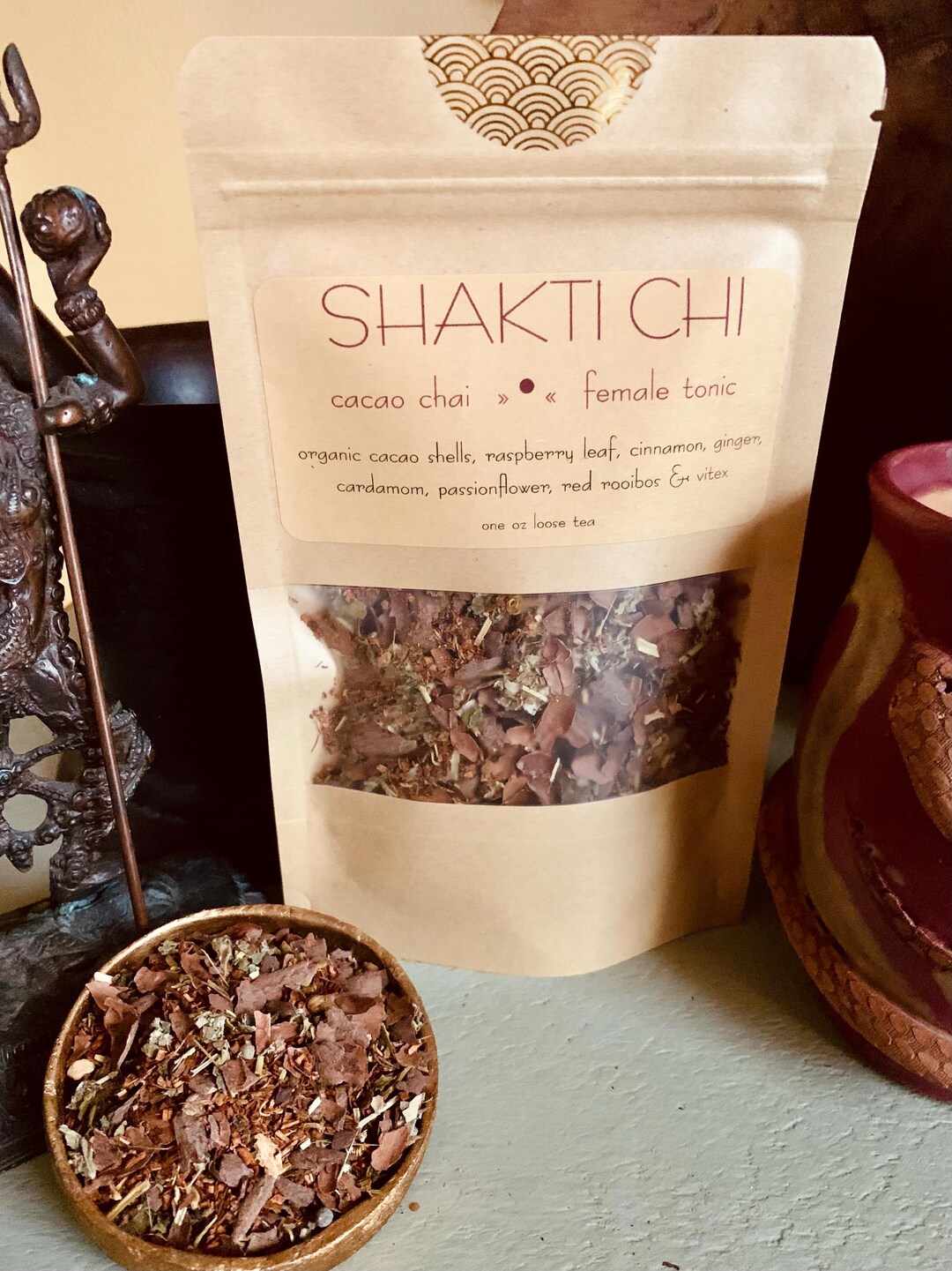 SHAKTI CHI Cacao Chai Tea One Ounce 1 Oz Warming Female Tonic Wise ...