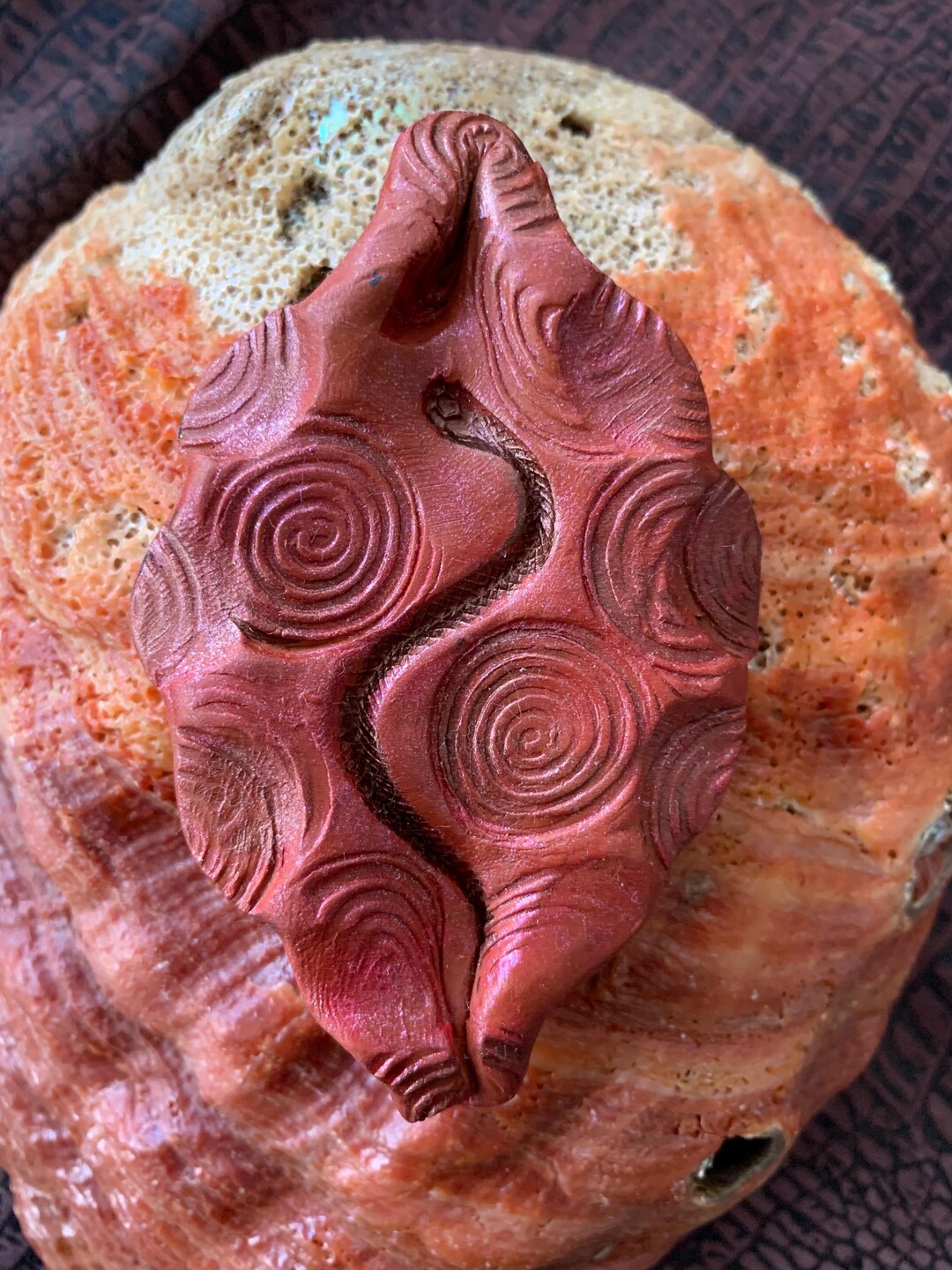 Altar Yoni Ceremonial Art Sculpture Primal Spiral Snake Serpent Goddess ...