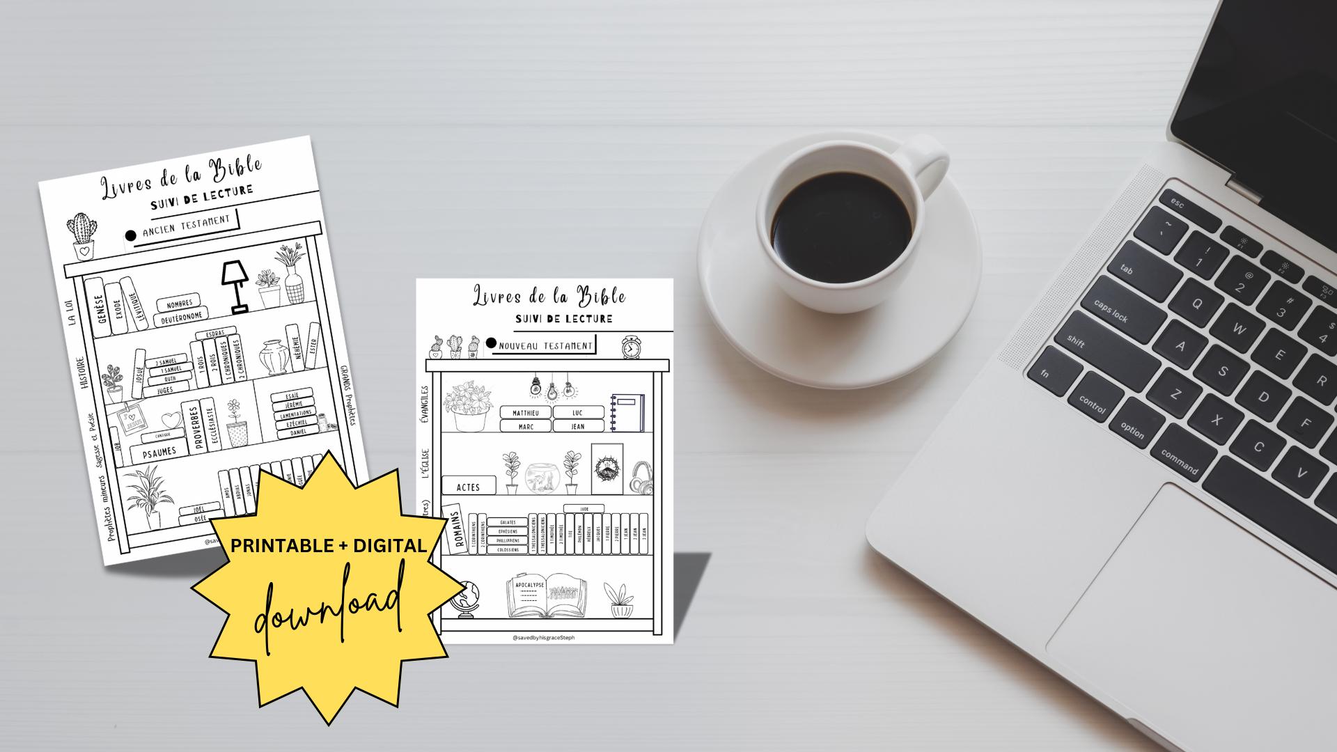 French Bible Reading Tracker: Printable Bookshelf (PDF) - Etsy