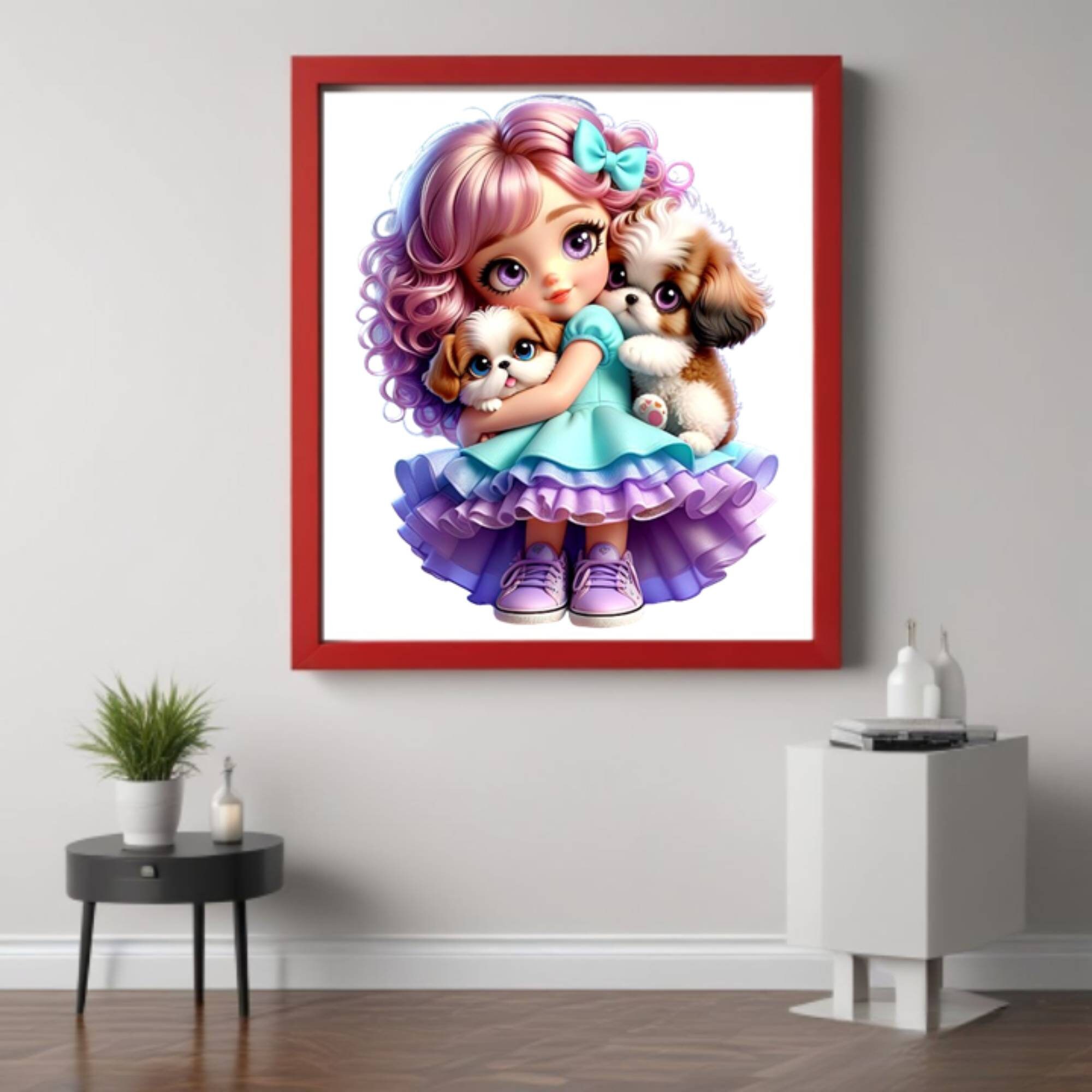 Girl With Dog Clip Art, Digital Download, 10 Transparent Images, High ...