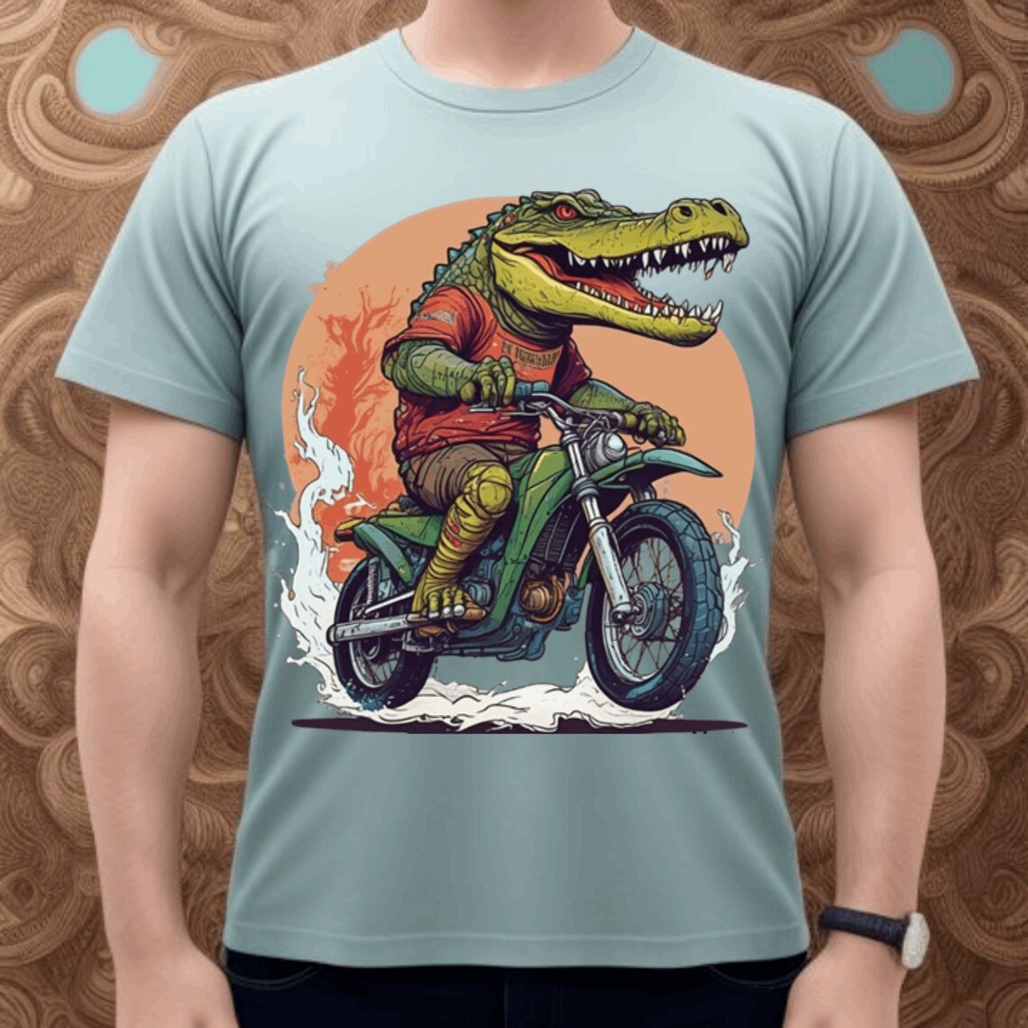 Crocodile on Motorcycle Clip Art, Digital Download, 10 High Quality PNG ...