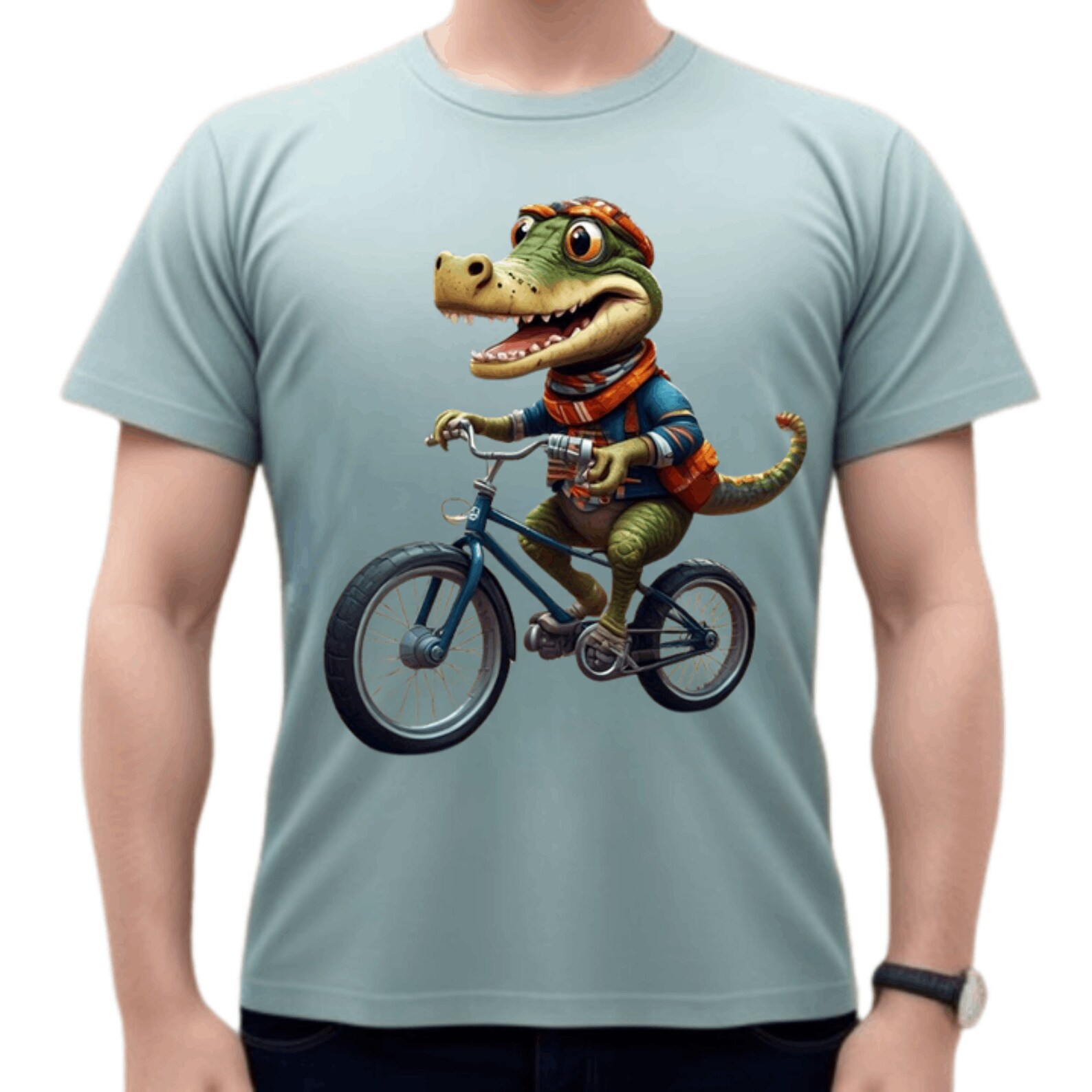 Crocodile on Bicycle Clip Art, Digital Download, 10 Transparent Images ...