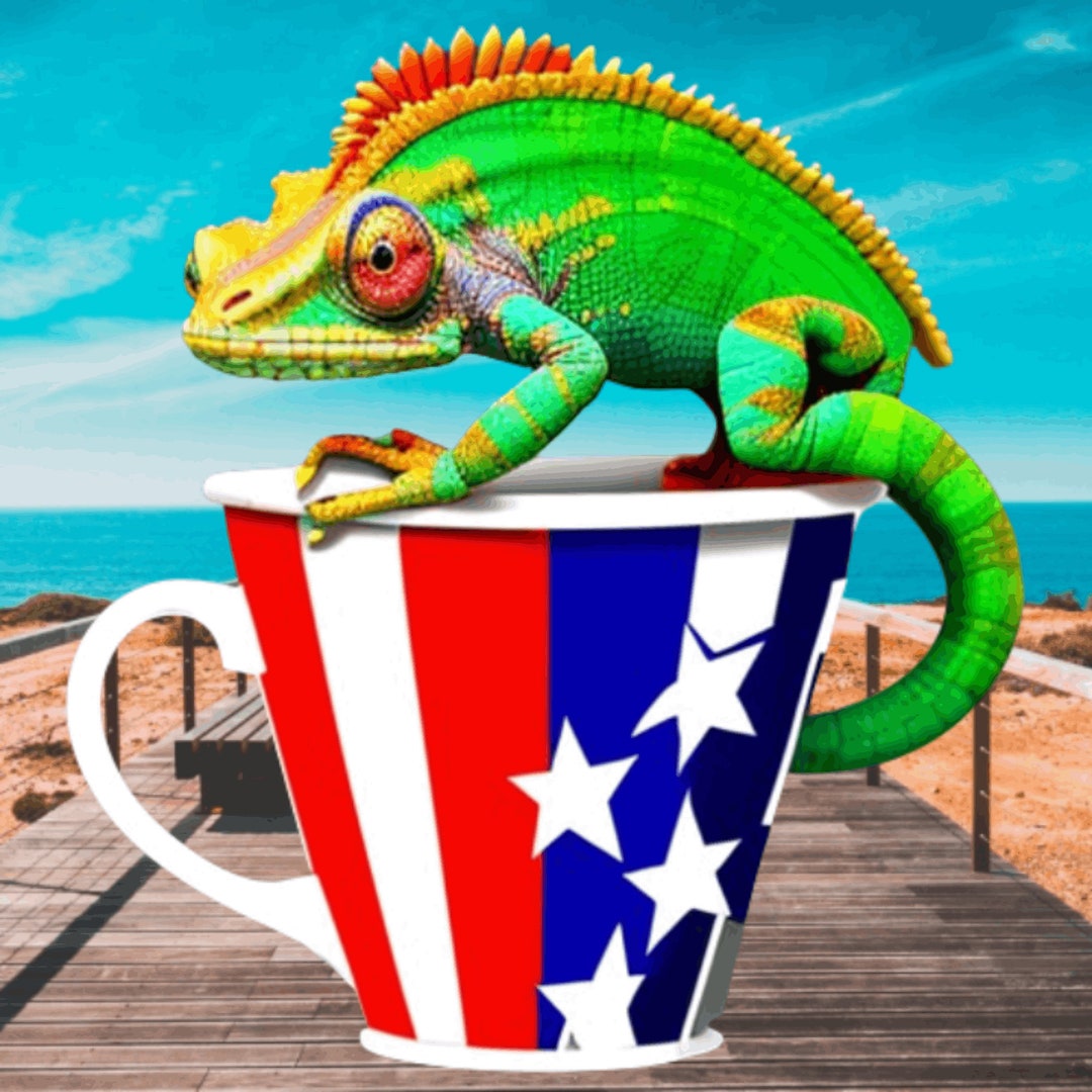 Chameleon in Cup Clip Art, Digital Download, 10 Transparent Images ...
