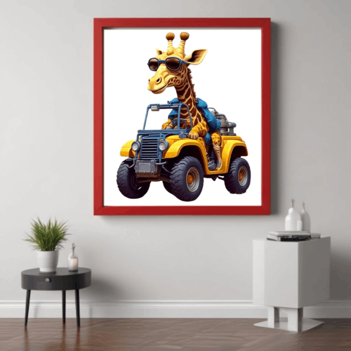 Giraffe on ATV Clip Art, Digital Download, 10 Transparent Images, High ...