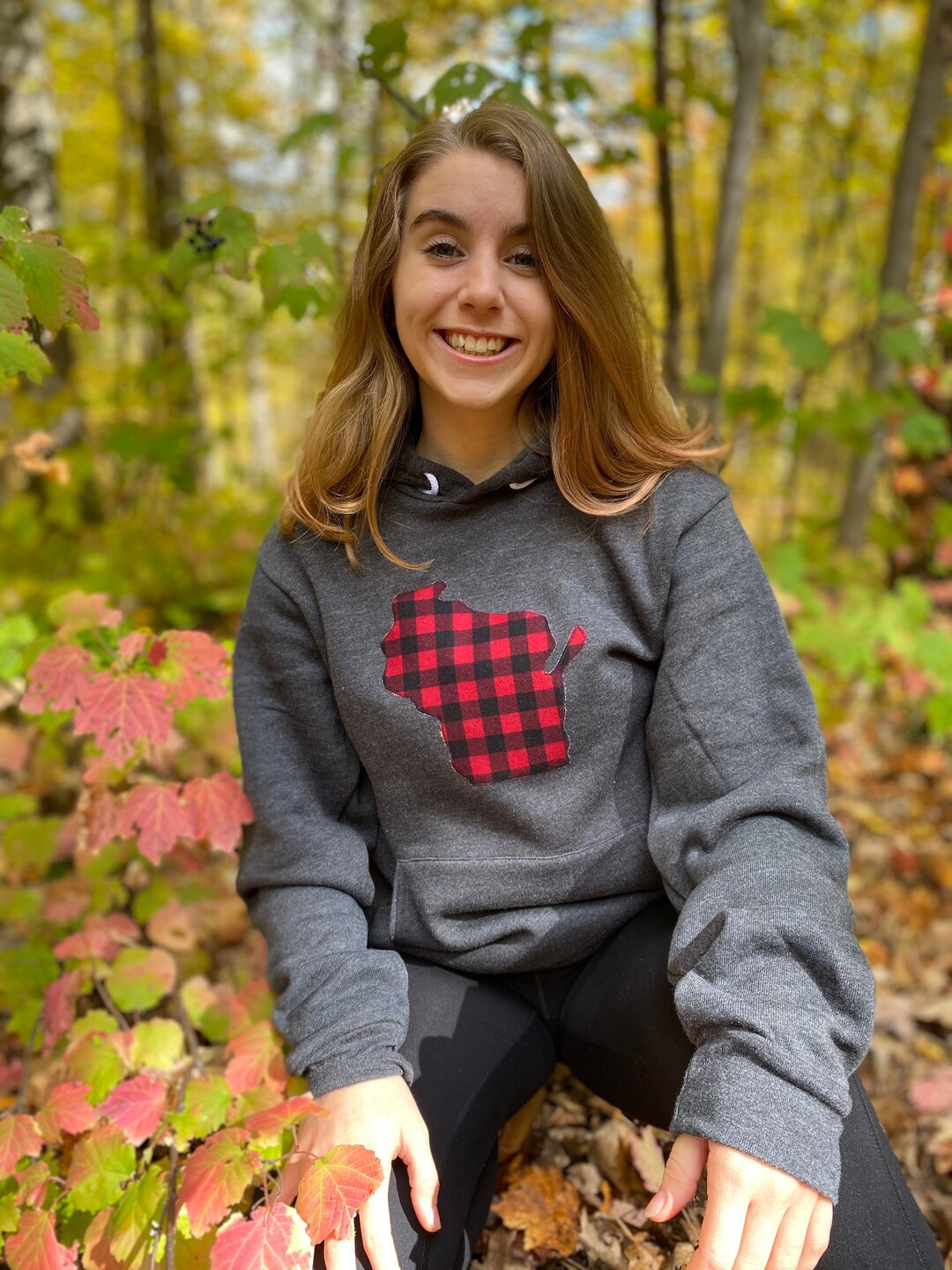 Buffalo Plaid Wisconsin Sweatshirt, Soft and Cozy Hoodie, Free Shipping ...