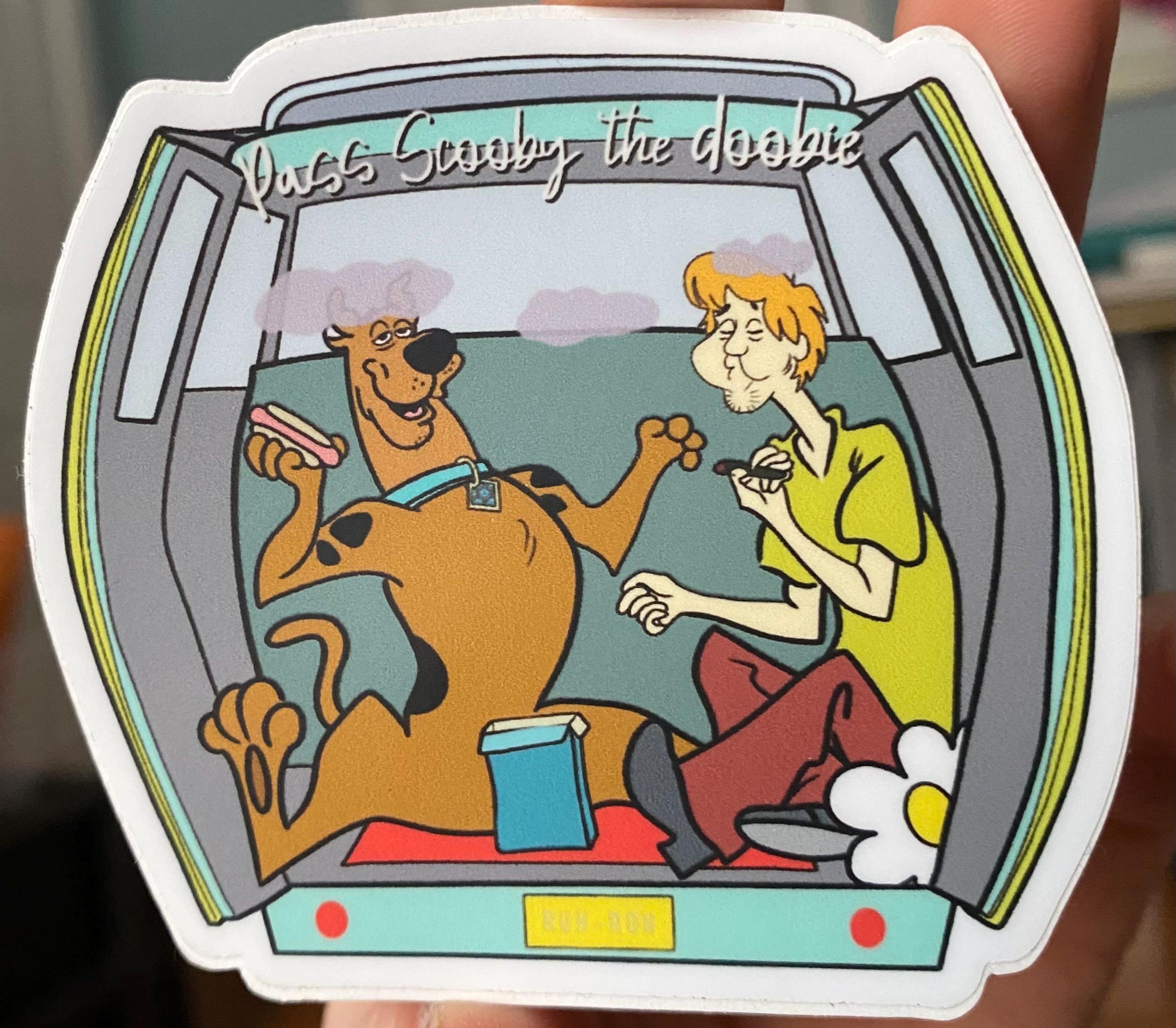 Pass Scooby the Doobie - Funny Shaggy & Dog Sticker | Retro 70s Cartoon ...