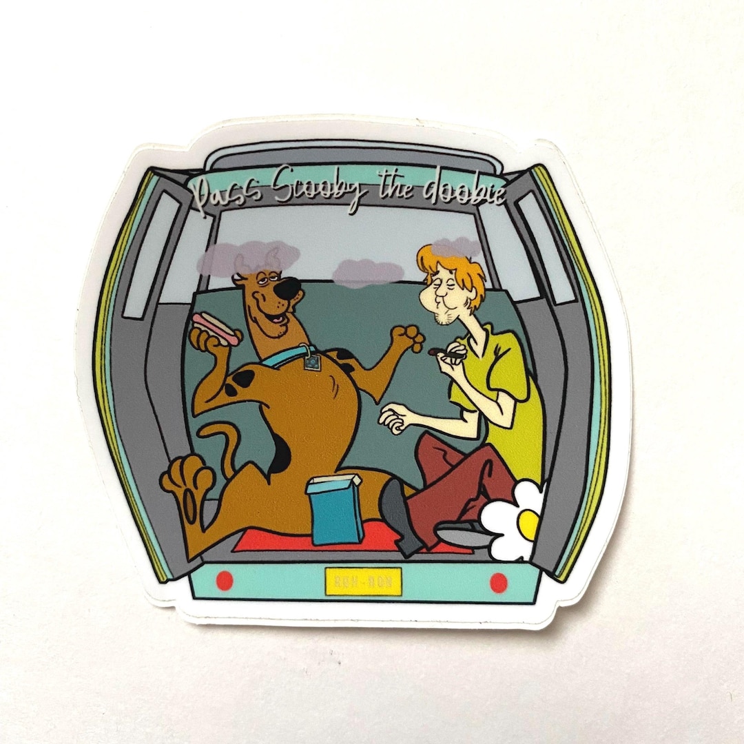Pass Scooby the Doobie - Funny Shaggy & Dog Sticker | Retro 70s Cartoon ...