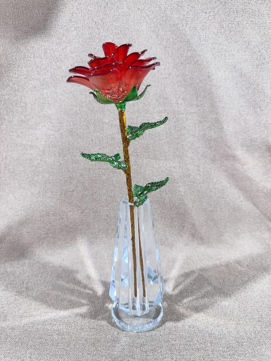 Glass Rose Flower, Glass Red Rose, Handmade Rose Glass, Blown Glass ...