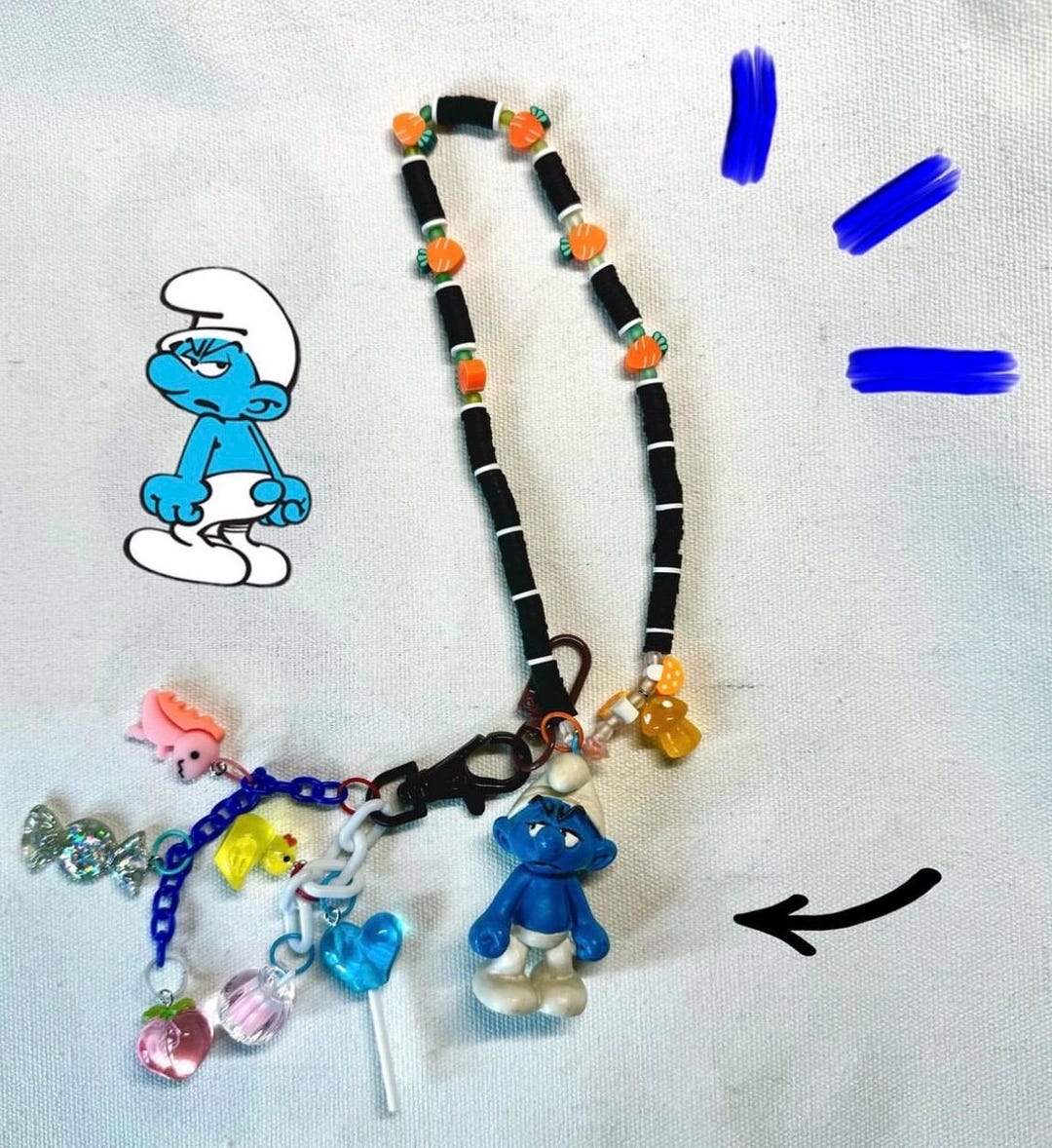 Smurf Keychain - Etsy