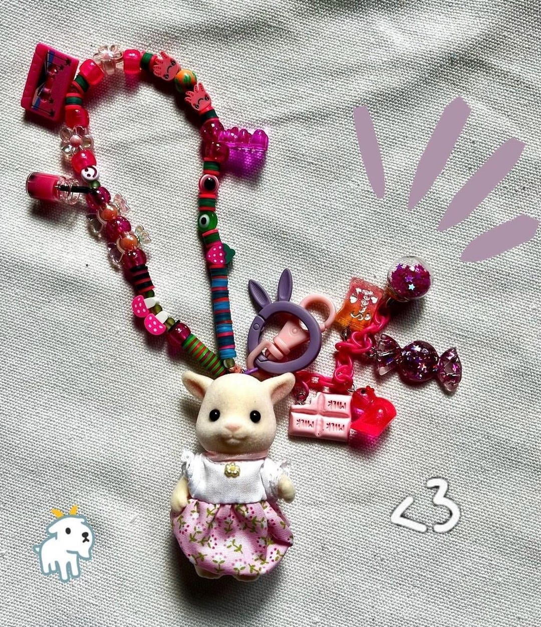 Goat Calico Critter Keychain - Etsy