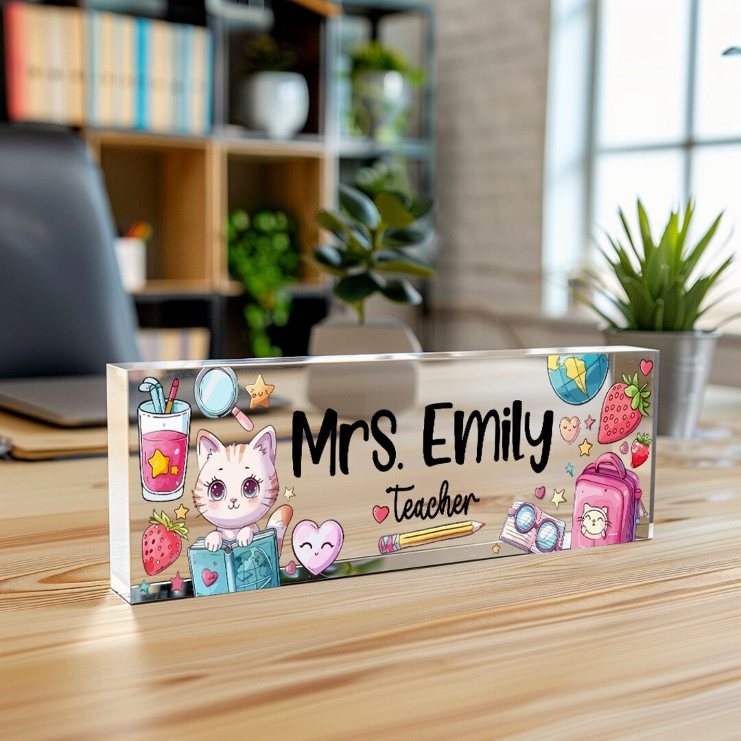 Custom Acrylic Name Plate for Desk: Perfect Office Decor, Unique Gifts ...