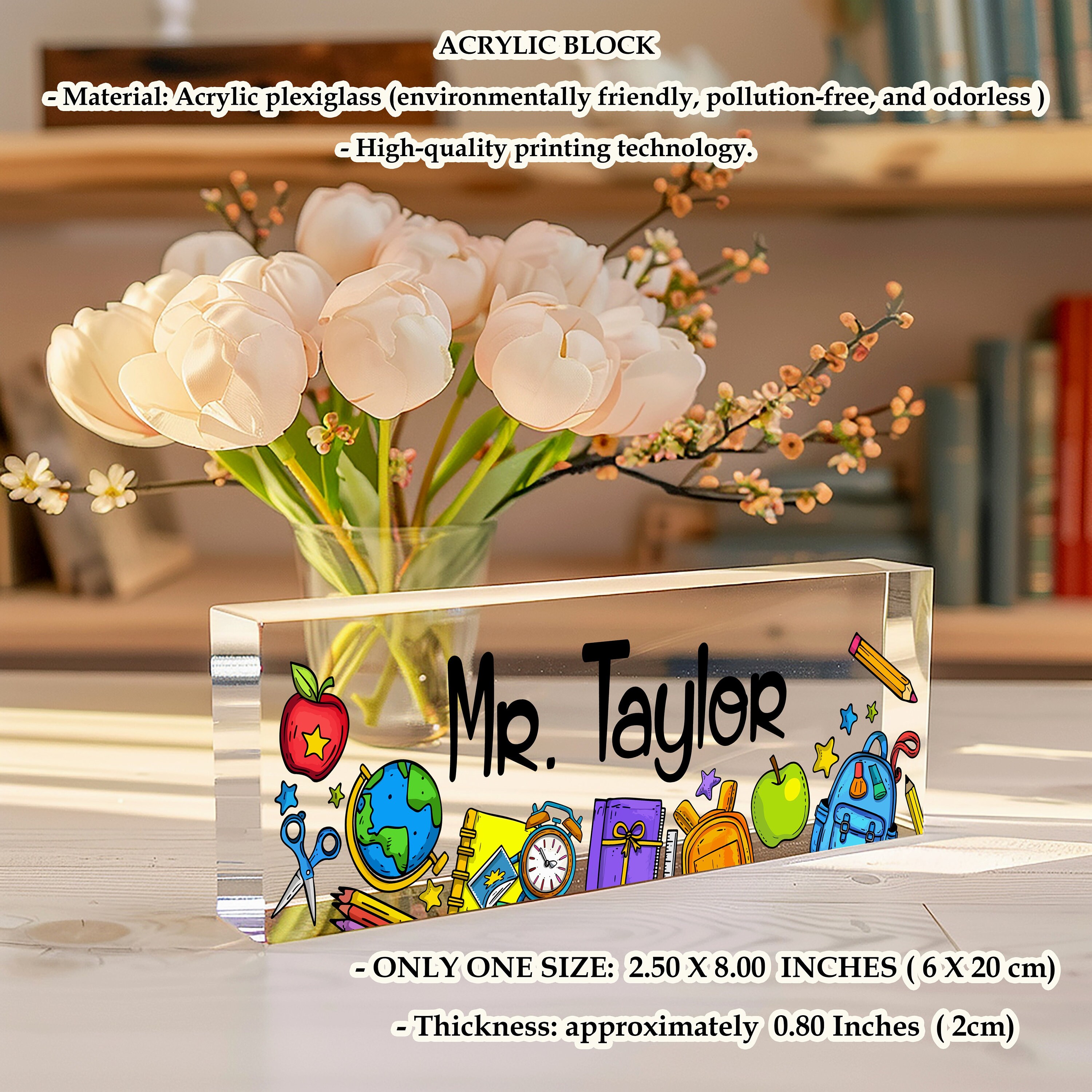 Personalized Teacher Desk Name Plate, Teacher Appreciation Gift ...