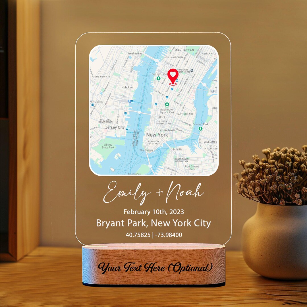 Personalized City Map Print Anniversary Gift for Her Map Print Night ...