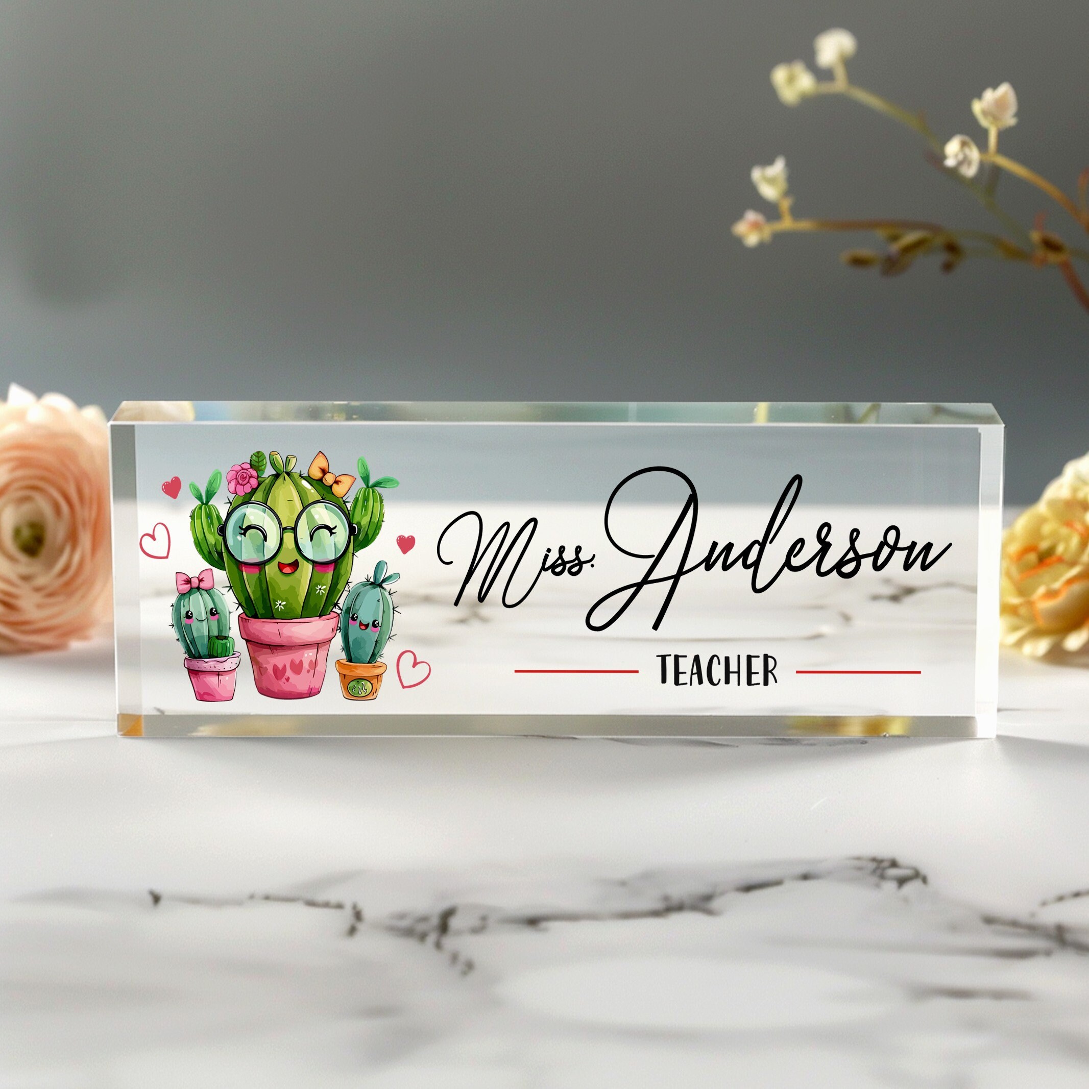 Personalized Teacher Desk Name Plate, Teacher Appreciation Gift ...