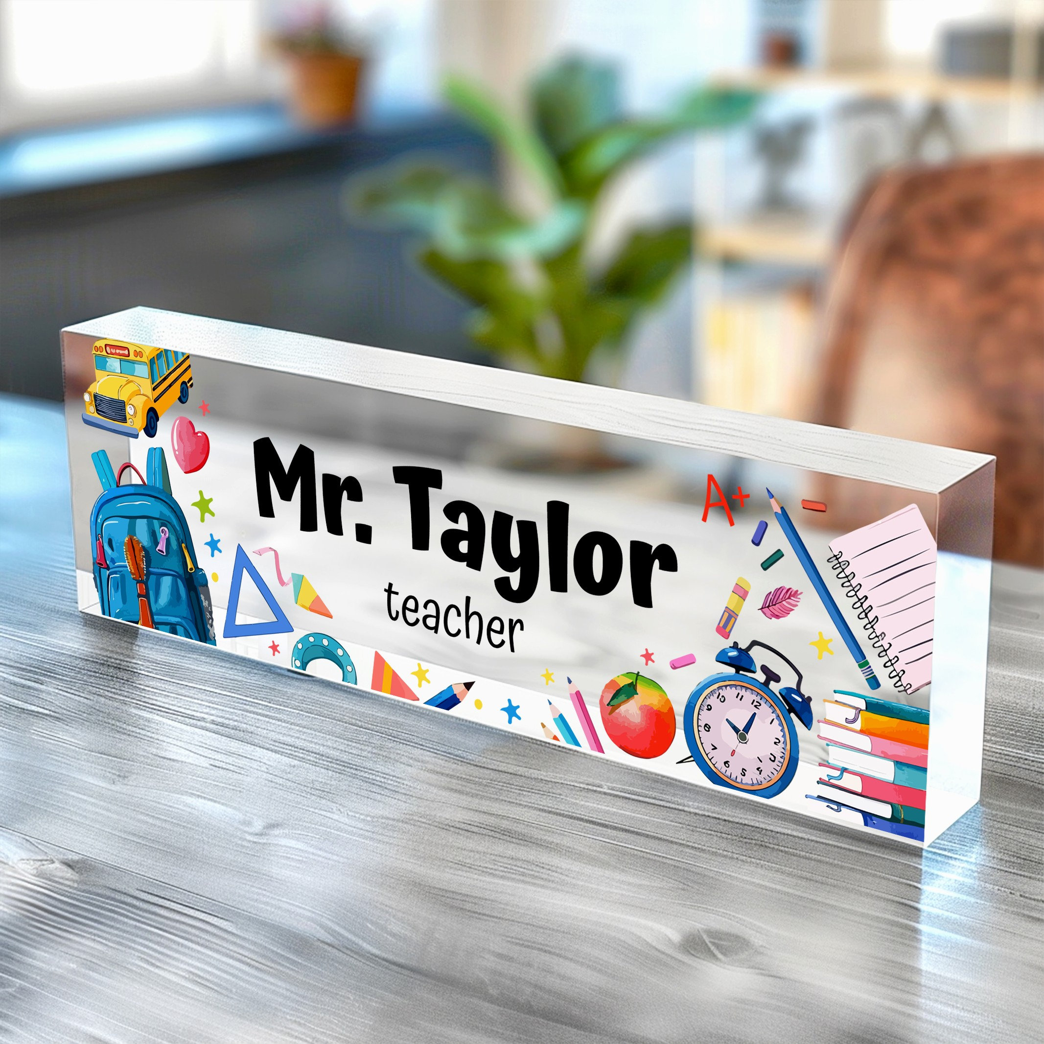 Personalized Teacher Desk Name Plate, Teacher Appreciation Gift ...