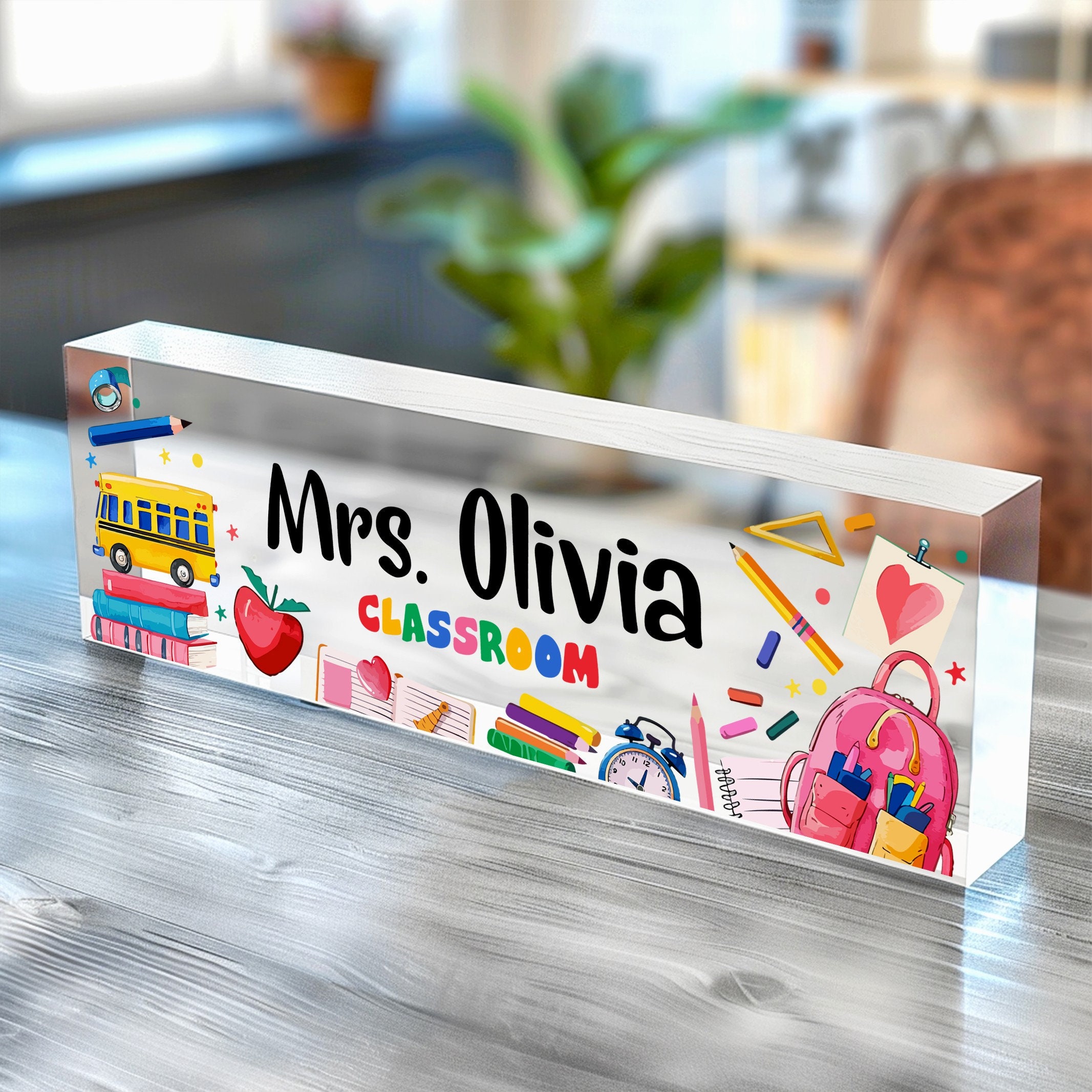 Personalized Teacher Desk Name Plate, Teacher Appreciation Gift ...