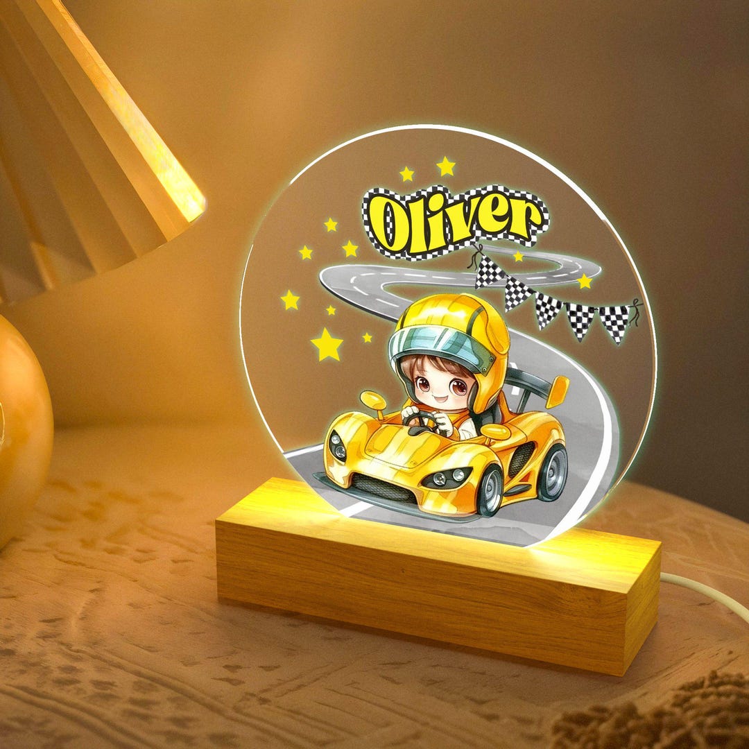 Custom Car Sketch Night Light, Acrylic LED Night Light, Personalised ...