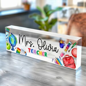 Custom Teacher Name Plate – Personalized Acrylic Desk Sign – Unique ...