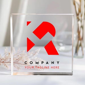 Personalized Business Company Logo Desk Display Printed Acrylic Glass ...