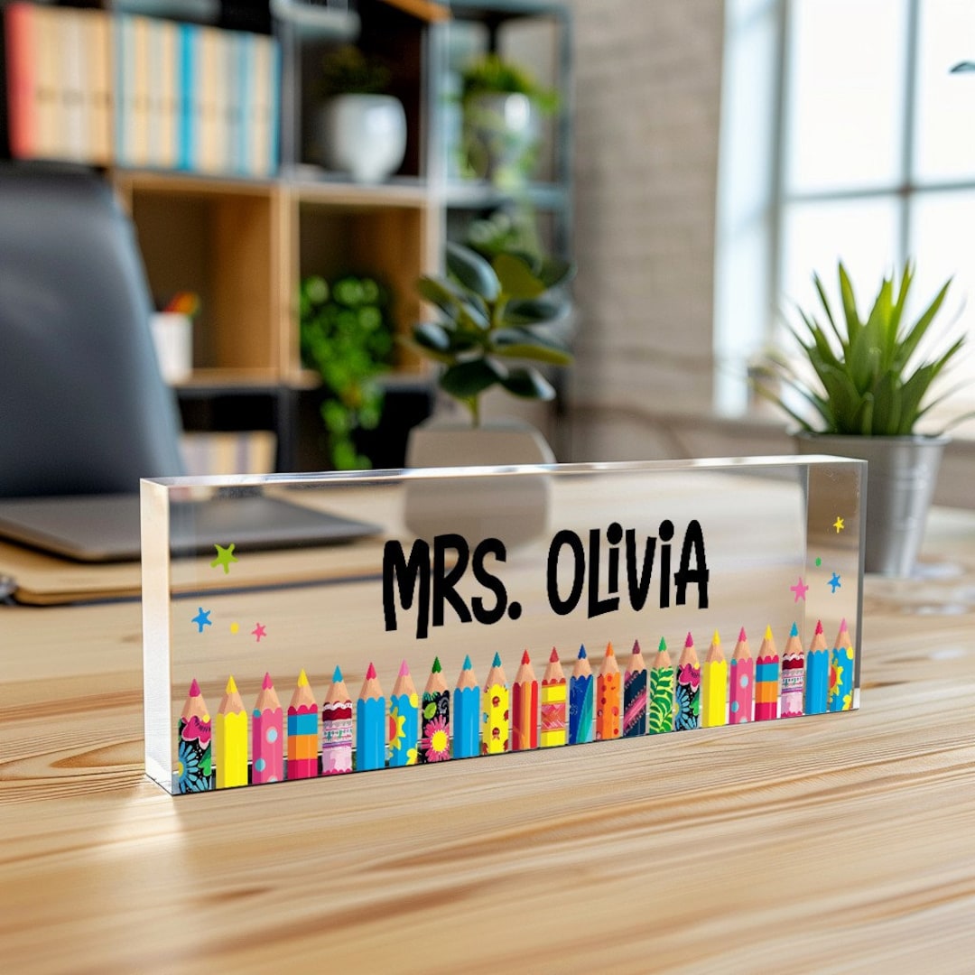 Personalized Teacher Desk Name Plate, Teacher Appreciation Gift ...