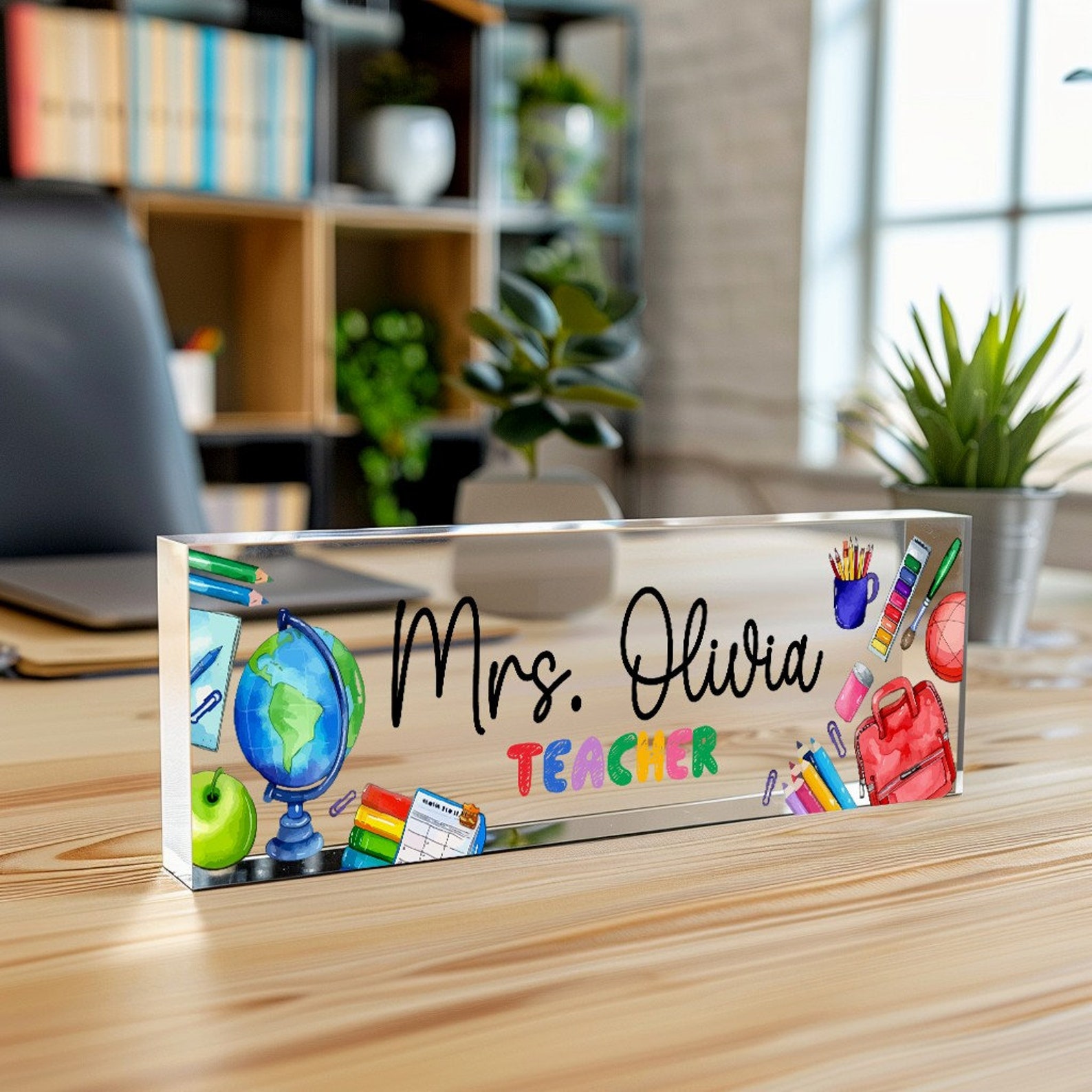Personalized Teacher Desk Name Plate, Teacher Appreciation Gift ...