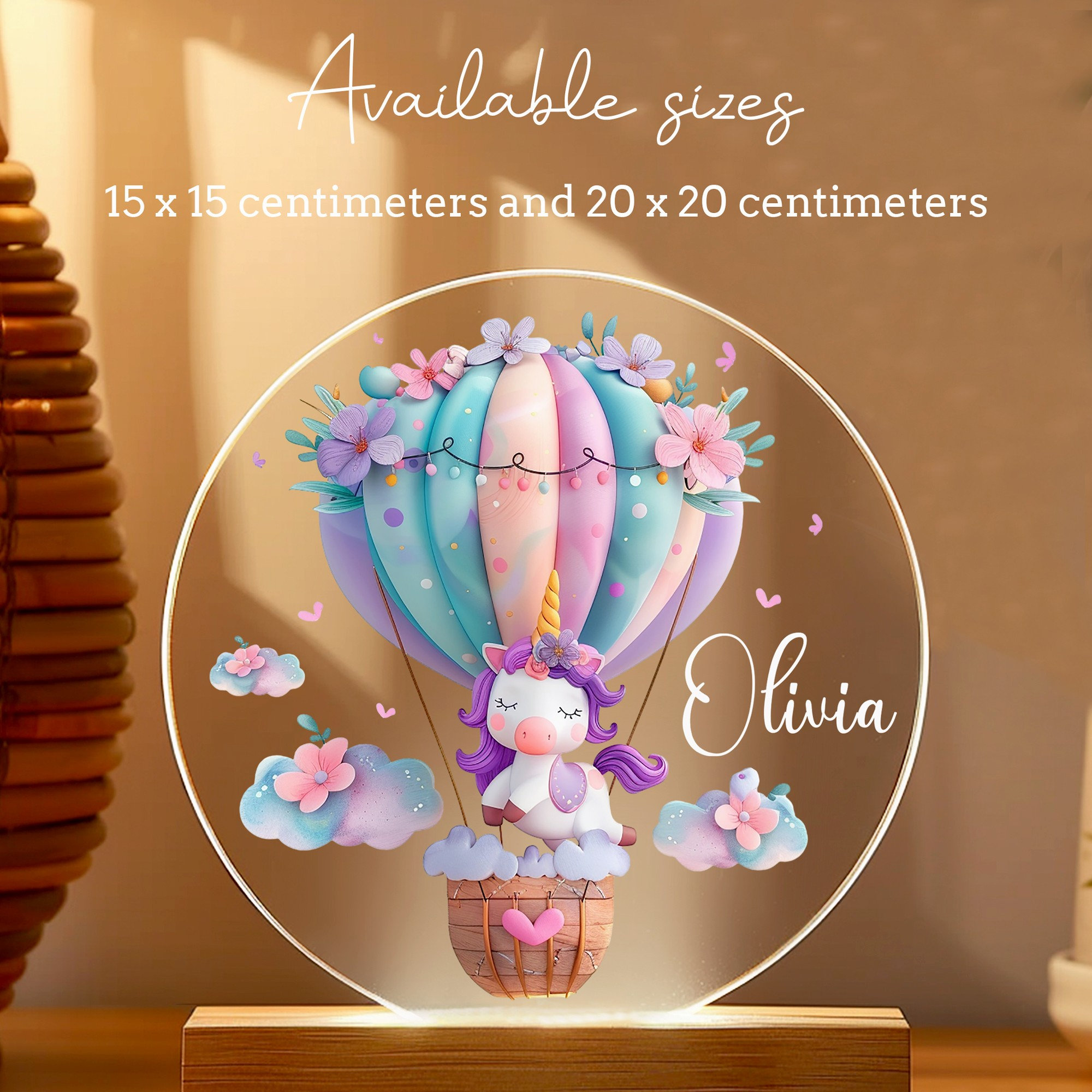 Custom Birth Month Flower Night Light, Personalized Baby Night Light ...