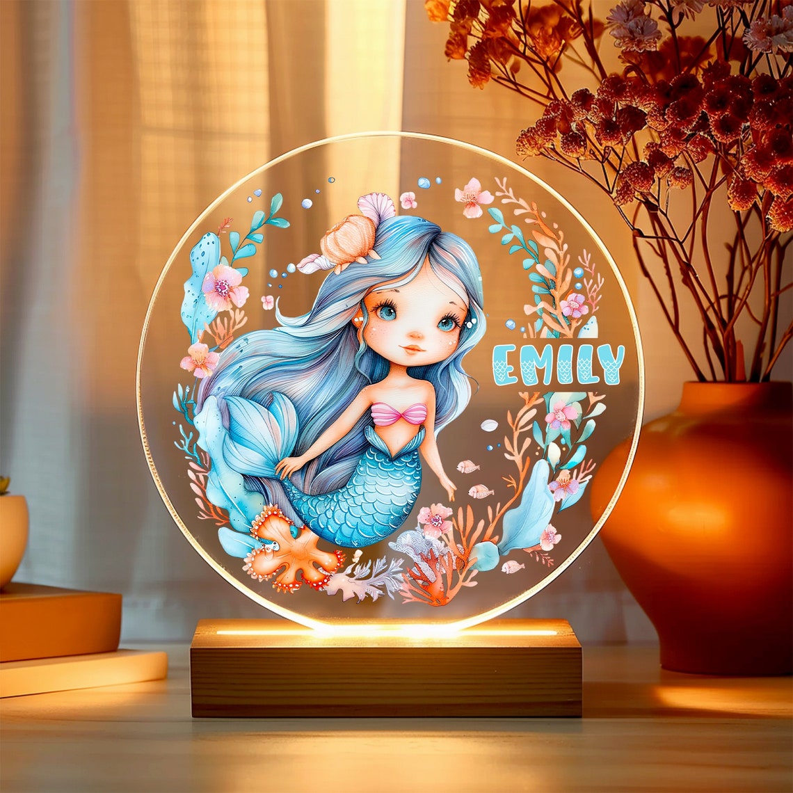 Custom Birth Month Flower Night Light, Personalized Baby Night Light ...