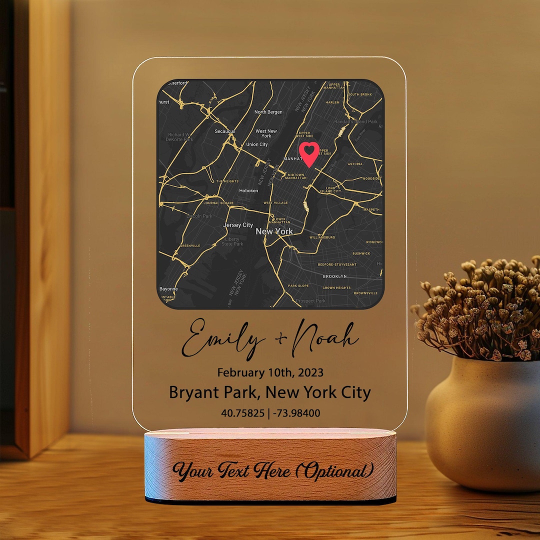 First Date Map, Where We Met Map, Map Our First Date Personalized ...