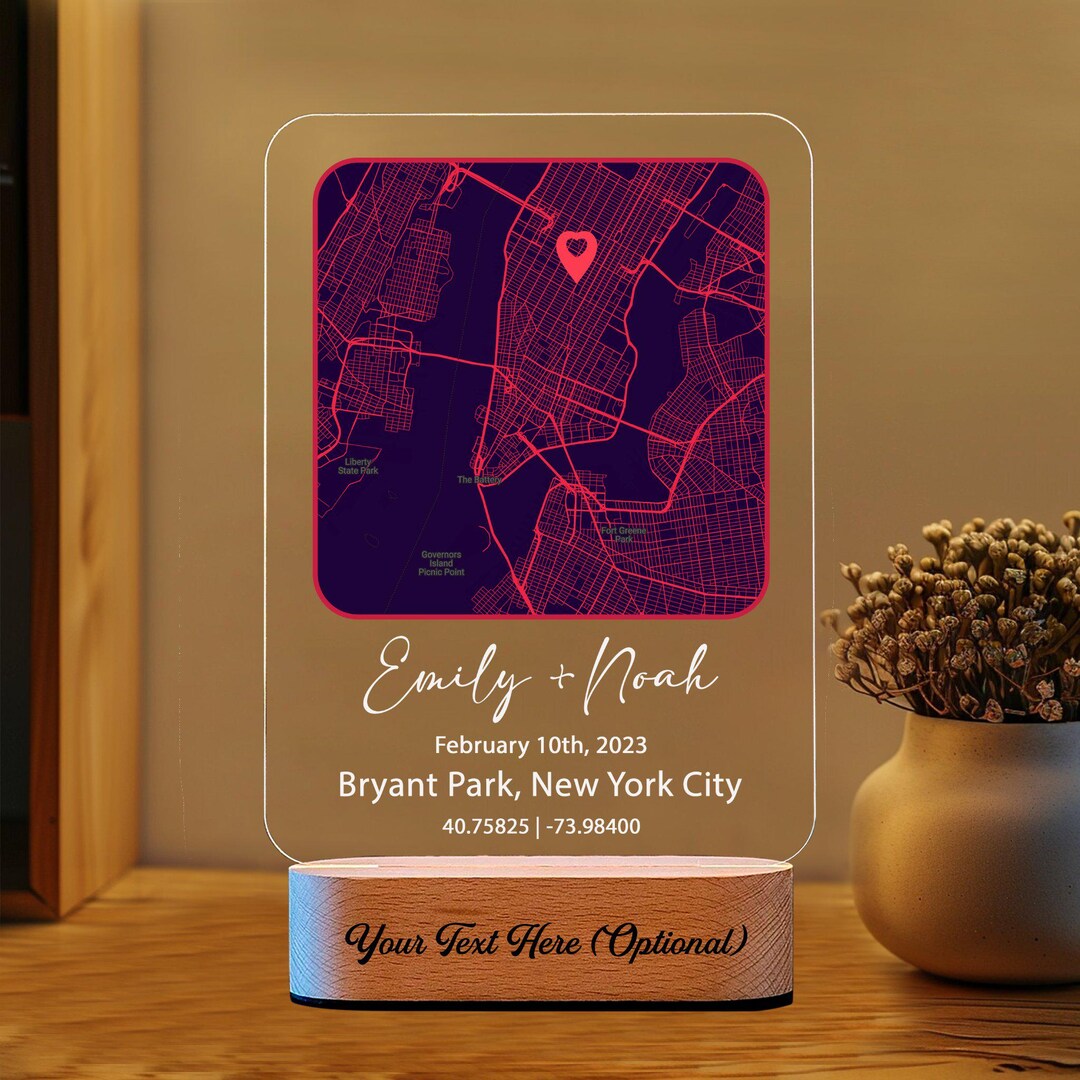 Personalised First Date Map, Our First Date Plaque, First Date Plaque ...