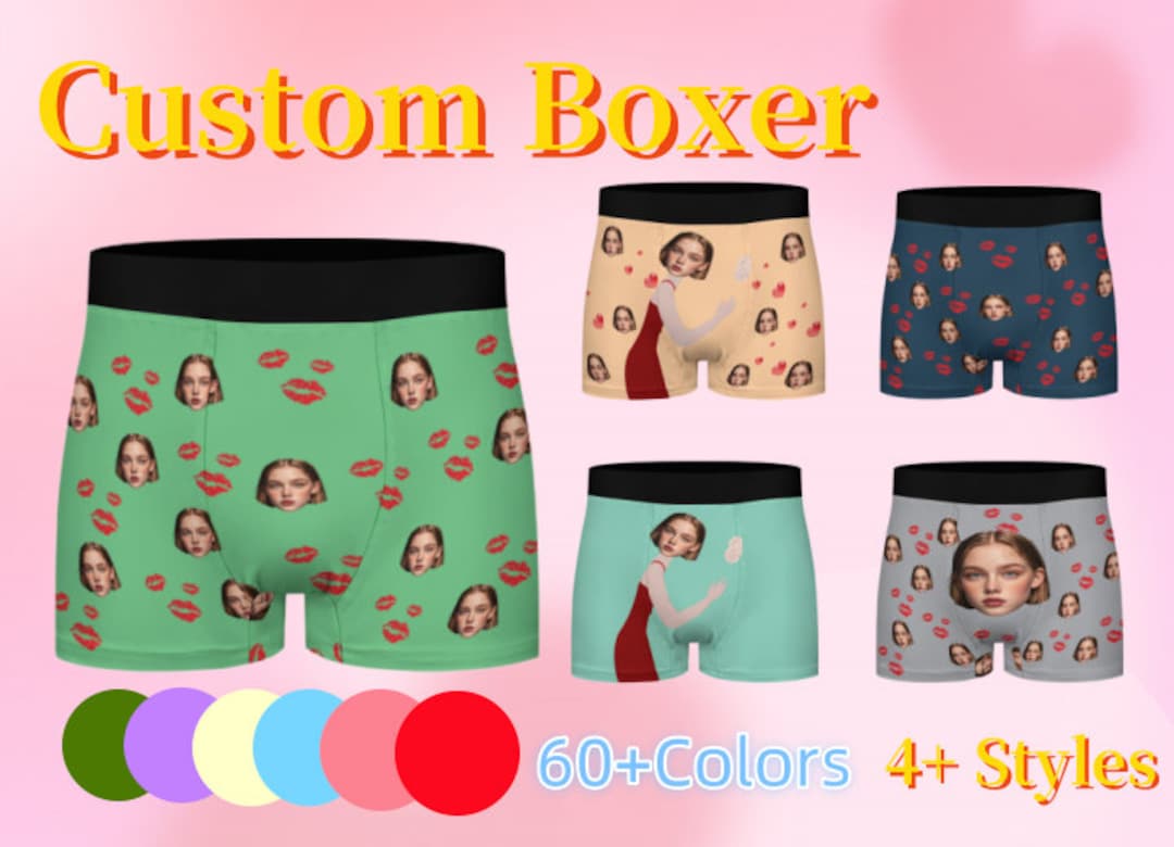 Custom Boxers With Face for Boyfriend Husband, Photo Boxers ...