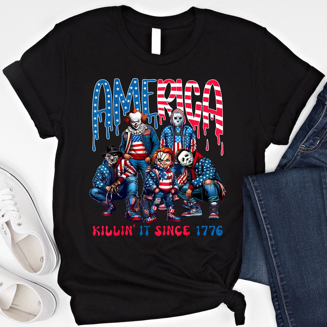 America Killing It Since 1776 Shirt, Funny Independence Day Tee, Horror ...