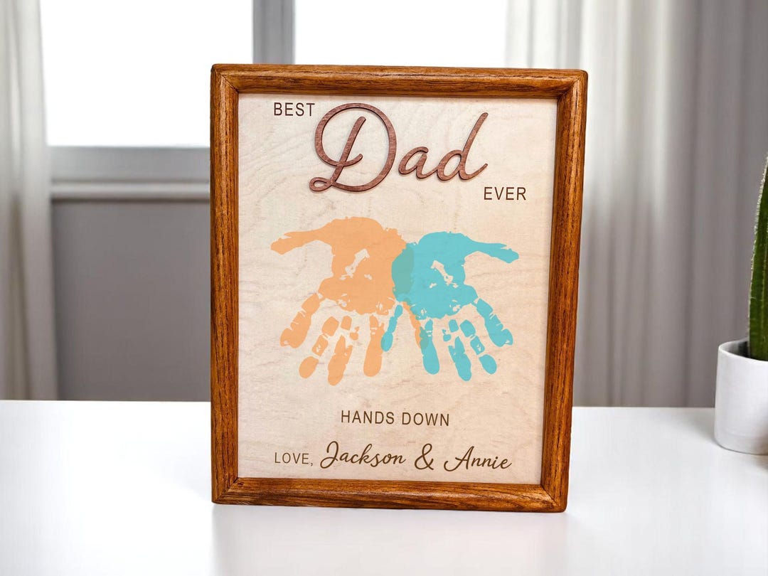 Personalized Kids’ Handprint Sign for Dad – DIY Father’s Day Gift ...
