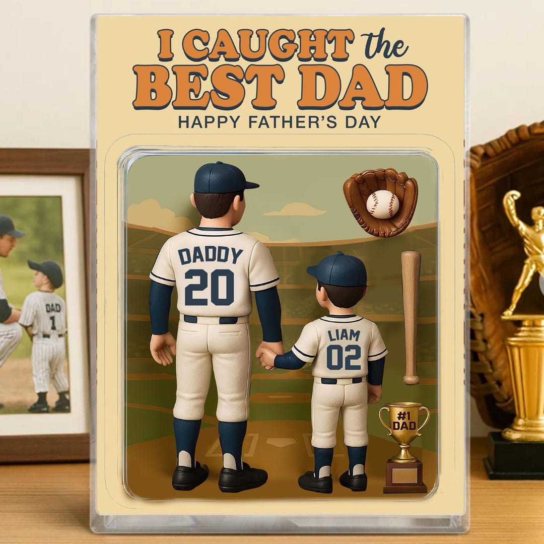 We Caught the Best Dad Baseball Custom Figure Personalized Acrylic ...