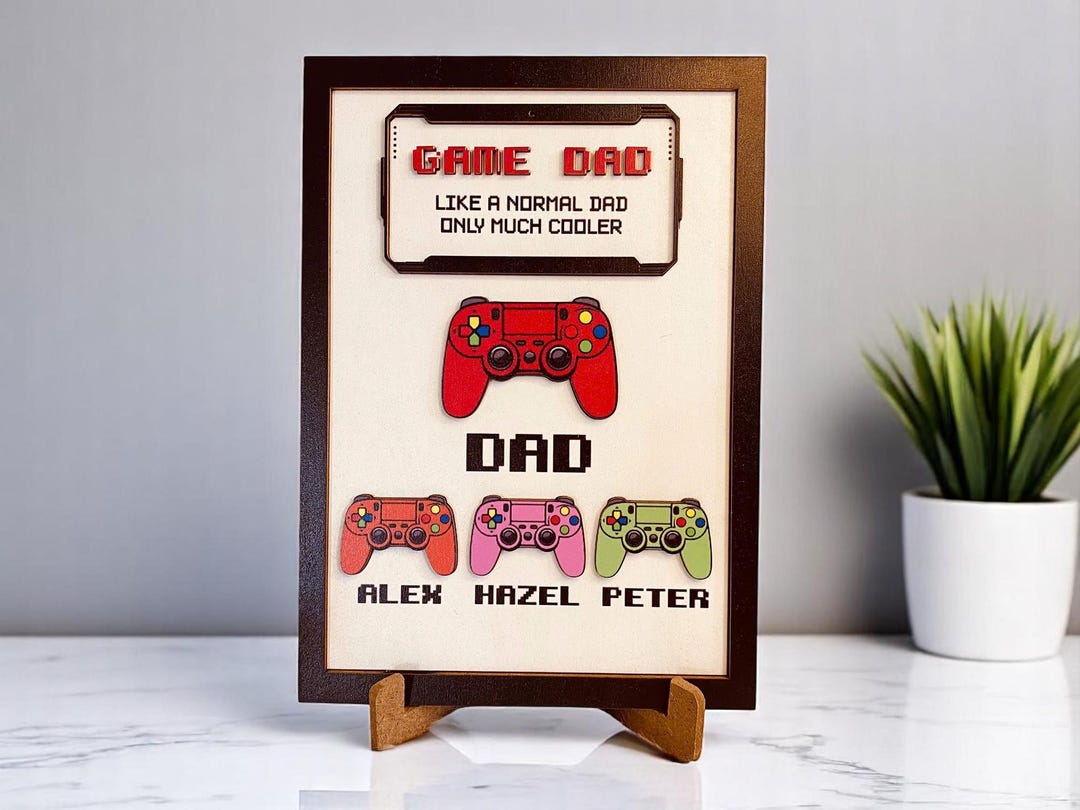 Personalized Gamer Dad Wooden Sign – Custom Father’s Day 2025 Gift With ...