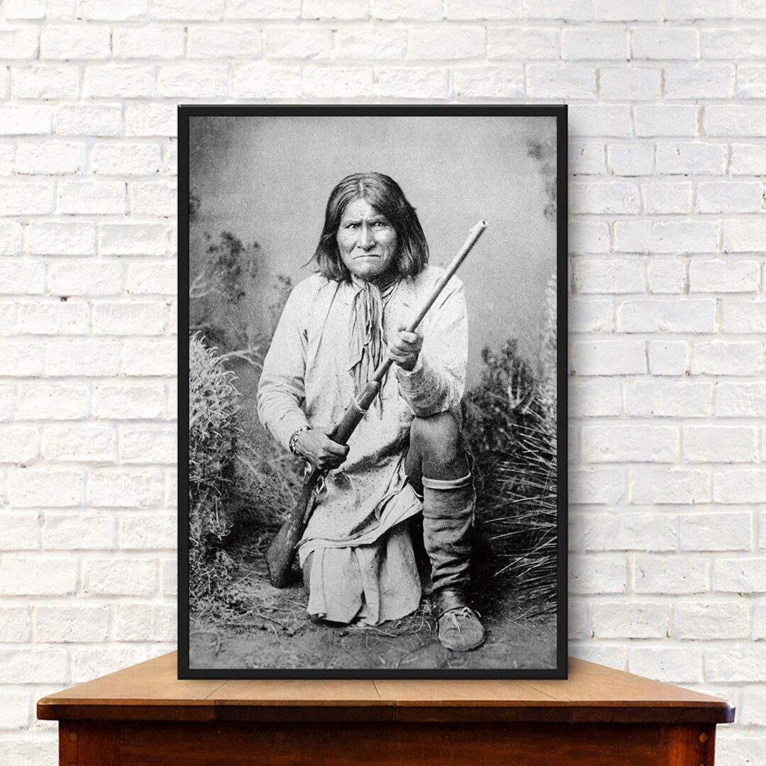 Geronimo Portrait 1886 Poster for Home Living Wall Art Birthday Gift - Etsy