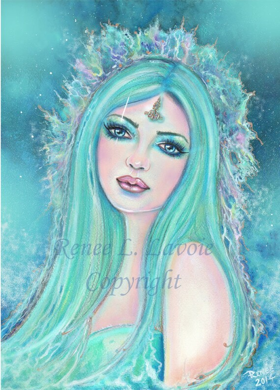 Mermaid Sea Goddess Ocean Waves Fantasy by Renee L. Lavoie - Etsy