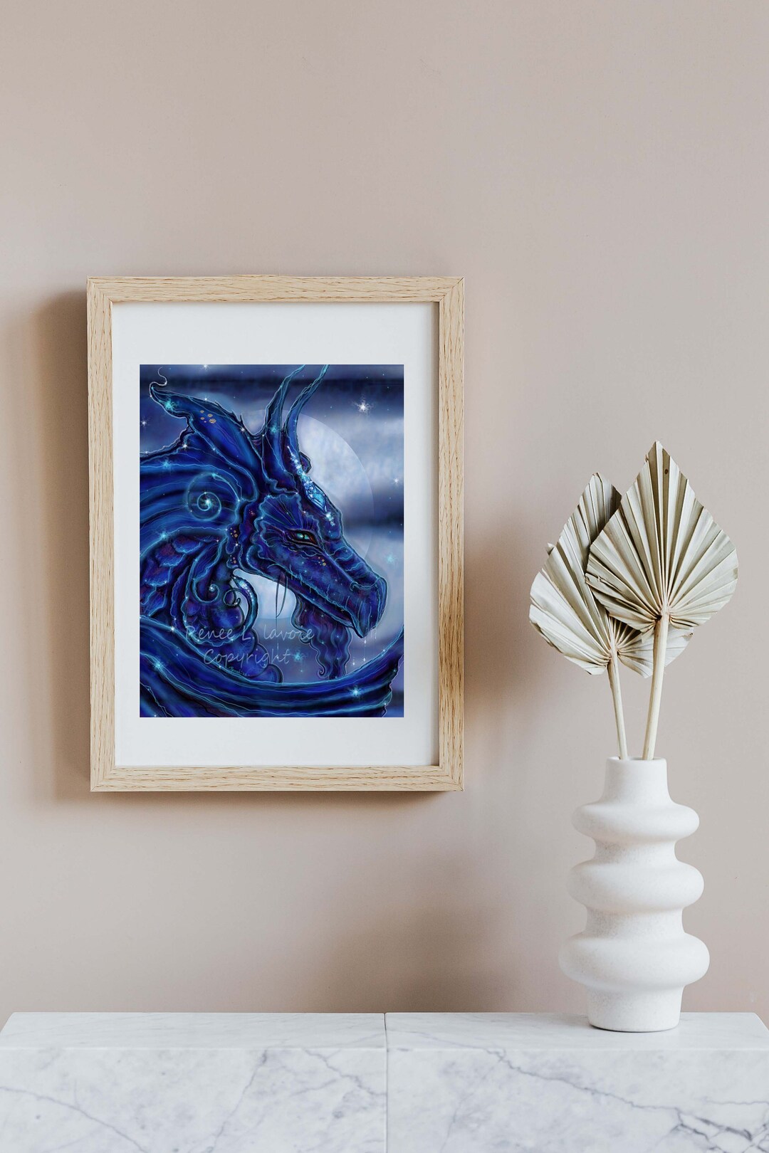 Magical Night Dragon Fantasy Art Portrait by Renee L. Lavoie - Etsy