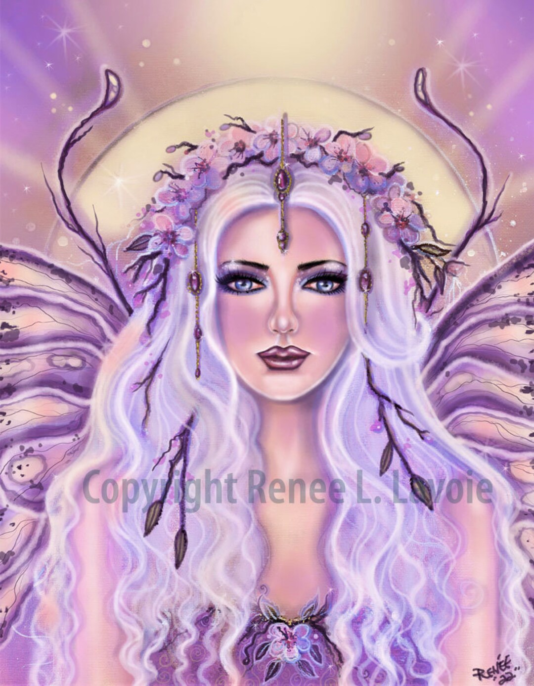 Fairy Metamorphosis Butterfly Fae With Flowers Print by Renee L. Lavoie ...
