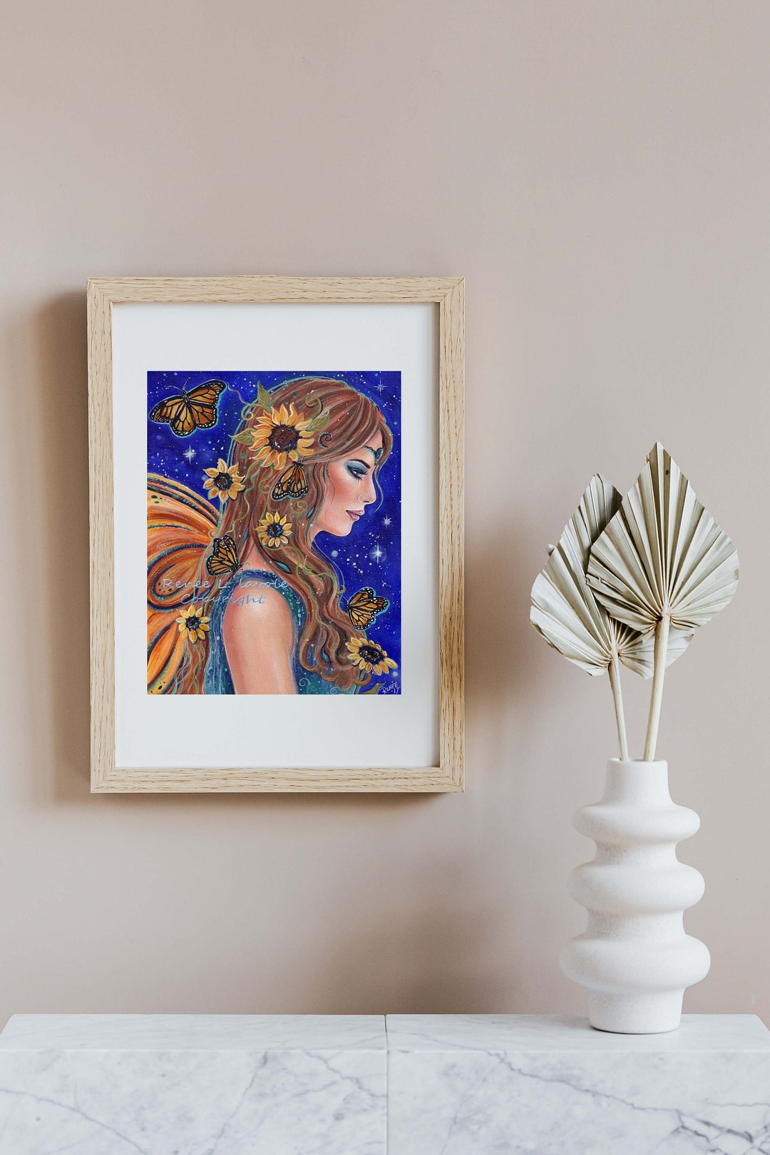Sunflower Fairy Flowers Fairy Fae Monarch Butterflies Autumn Art ...