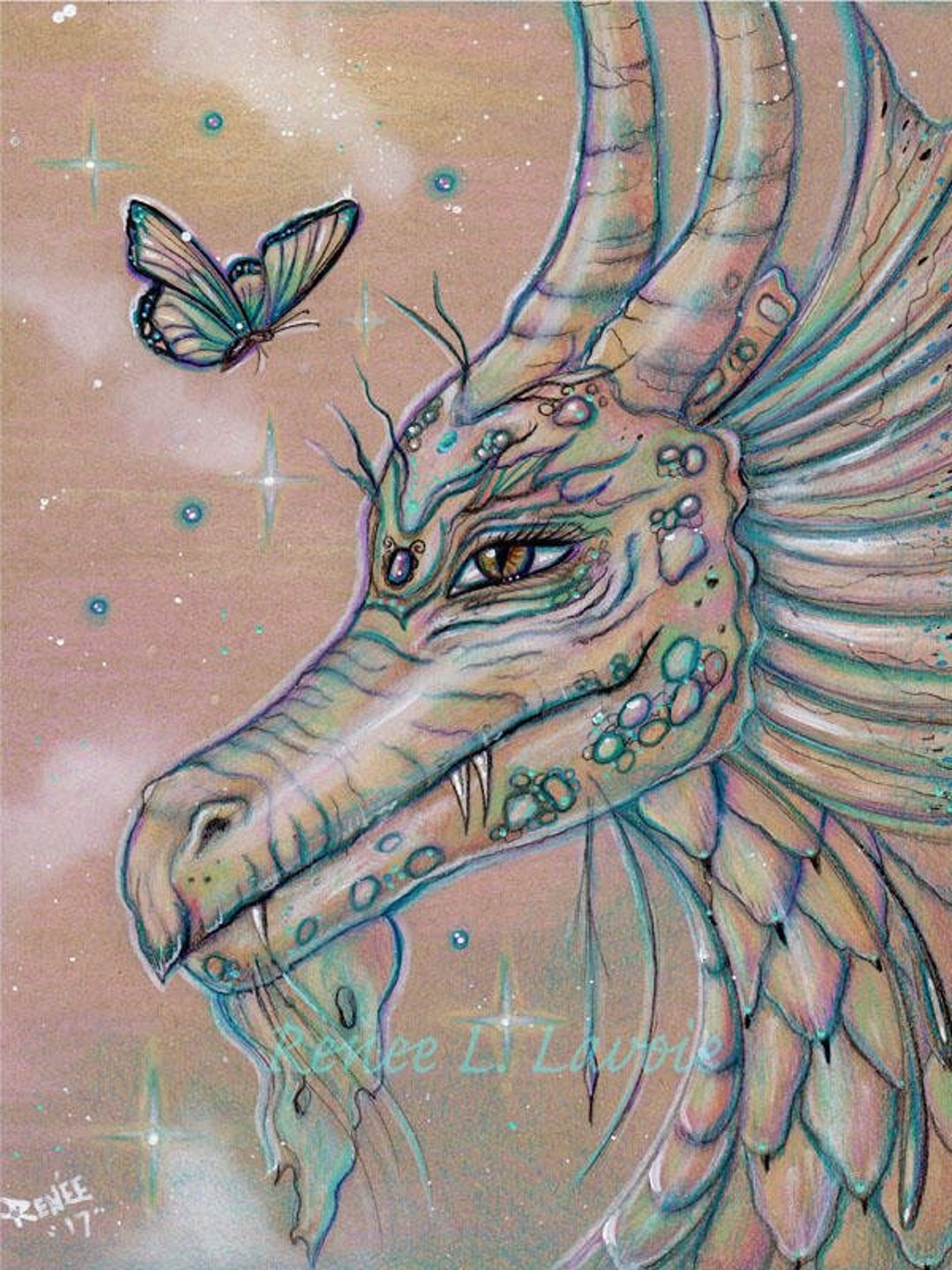 Drago's Butterfly Dragon and Butterfly Fantasy Art Print - Etsy
