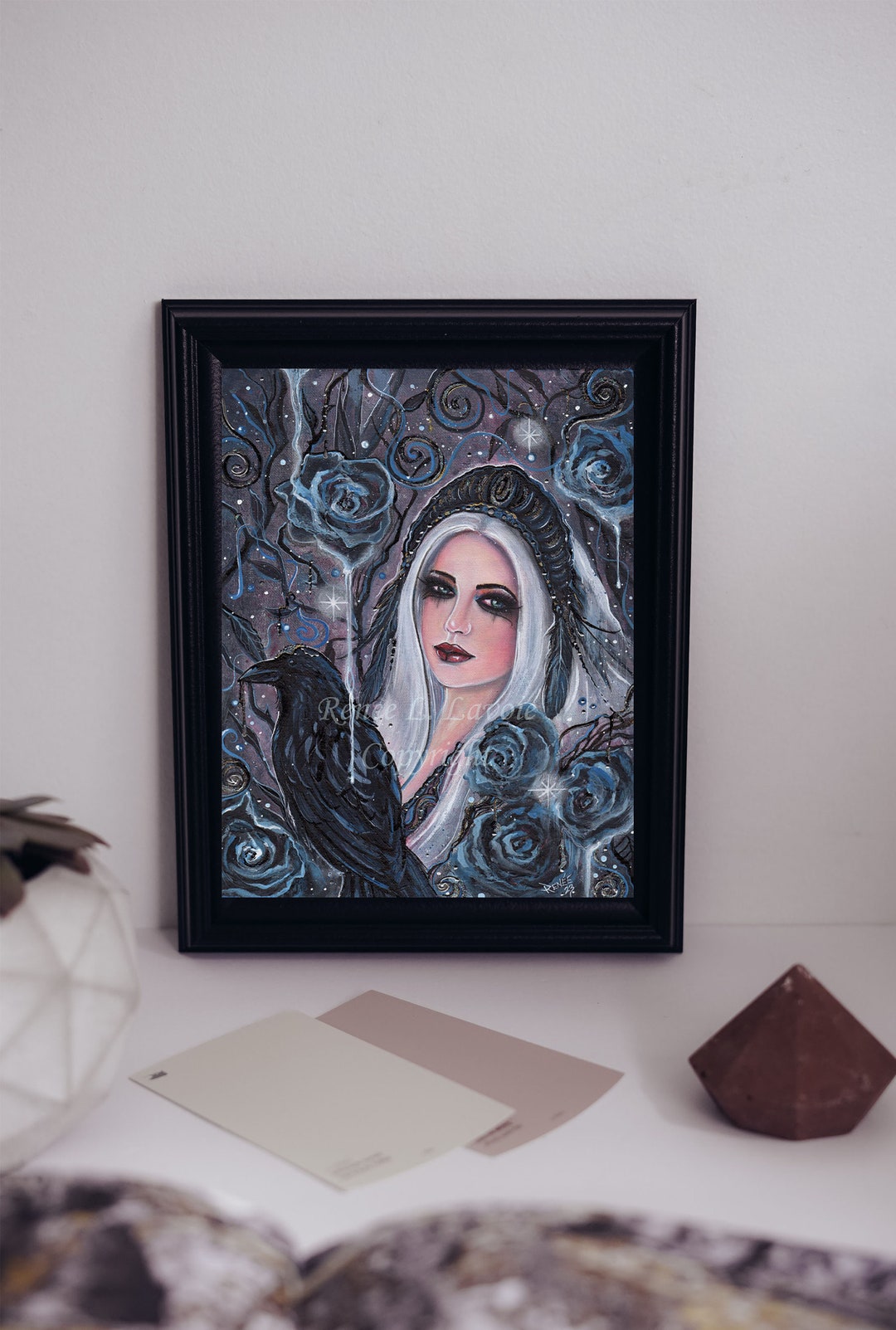 Morrigan Goddess With Raven Shapeshifter Fantasy Art Print by Renee L ...