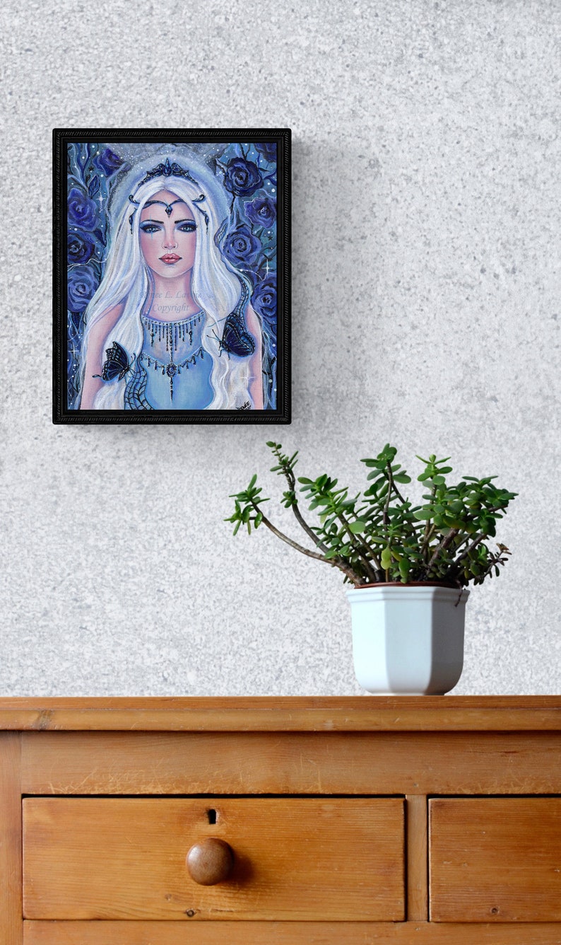 Goddess Lampetia of the Light Dark Roses Fantasy Original | Etsy