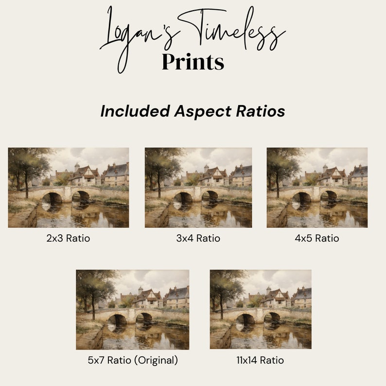 Village Bridge Digital Print, Tranquil Waterfront Cottage Scene, Rustic Stone Bridge Decor ...